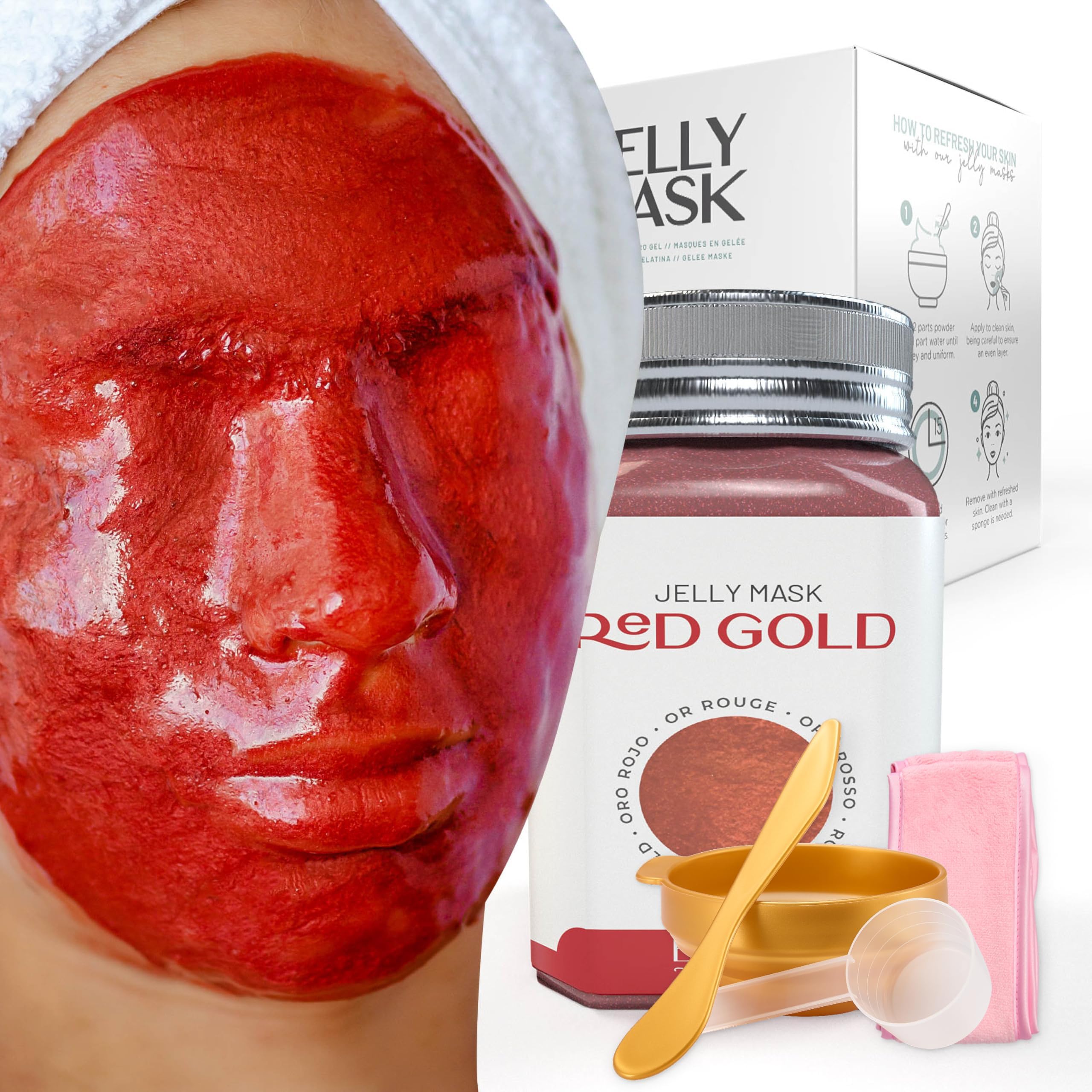 Amazon.com : BRÜUN Jelly Mask Jar Red Gold Lactic AC AHA Peel-Off Face ...