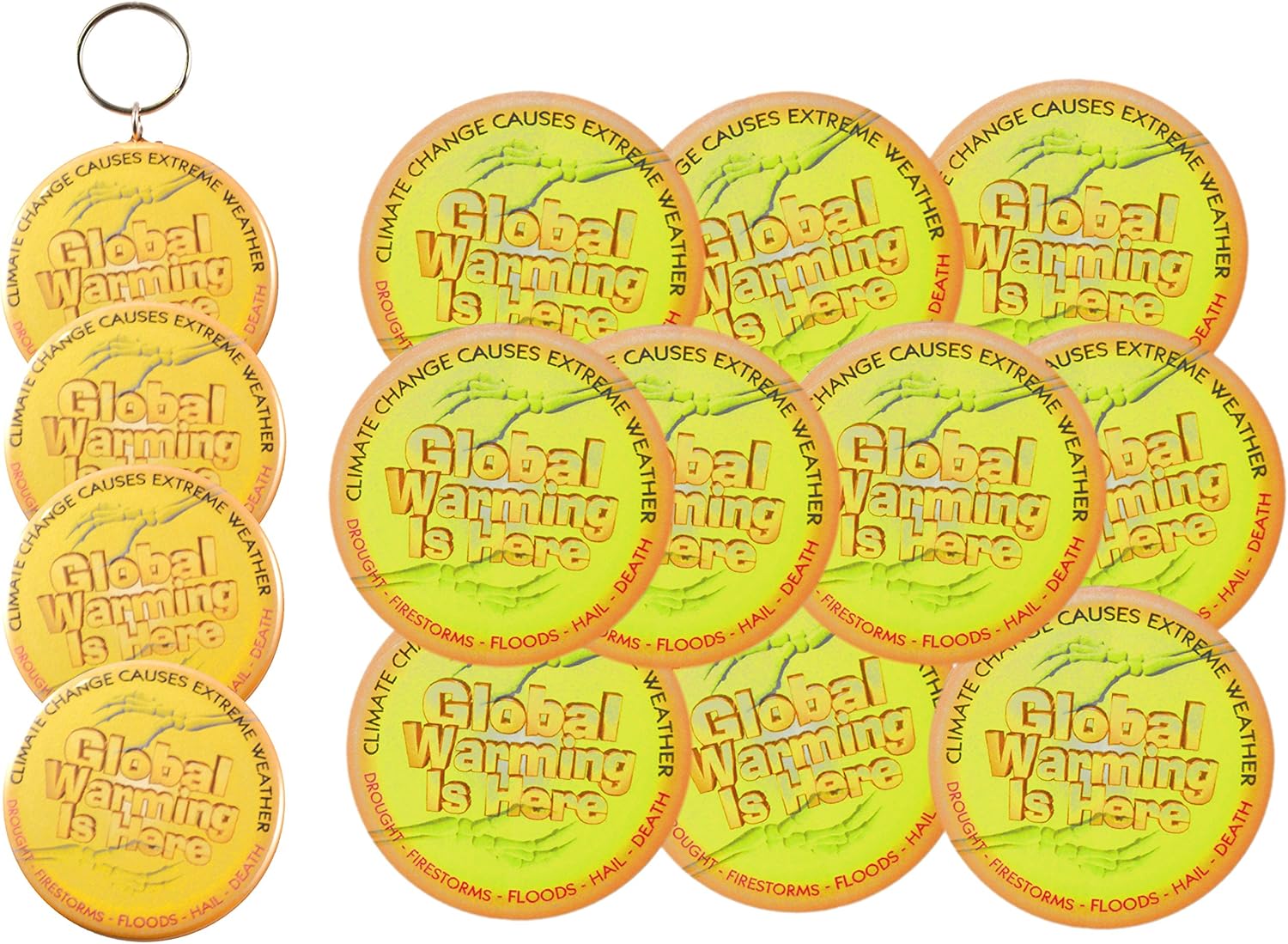 Amazon.com: Global Warming Bundle 14 Items: 10 Stickers 1 Keychain 1 ...