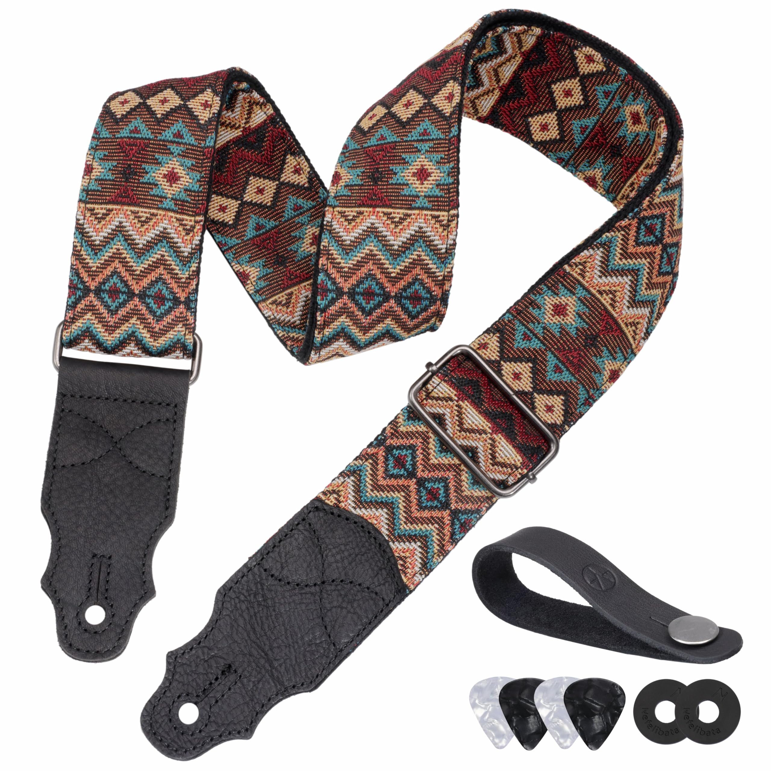 Amazon.com: YIKOKO Guitar Strap, Head Layer Cowhide Leather End, 2 ...