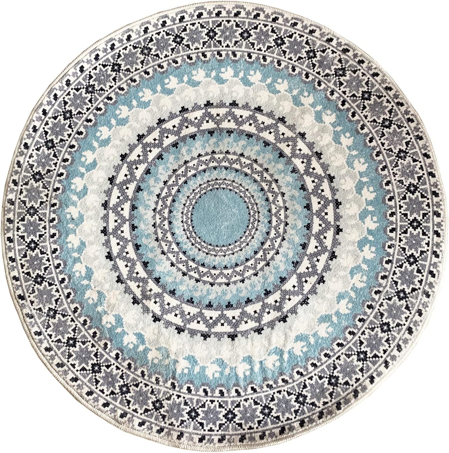 Amazon.com: Faux Fur Boho Round Rug Round Area Rug Washable Rug Non ...