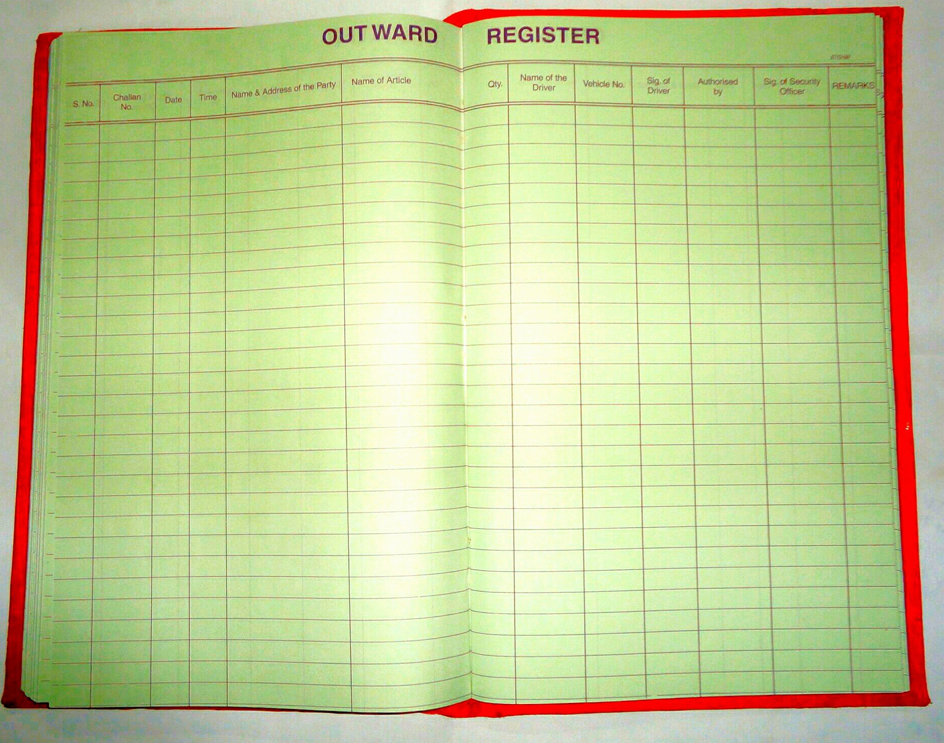 ATISHAY Outward Register, 34Cm × 20Cm, 200 Pages, Pack of 1 : Amazon.in ...