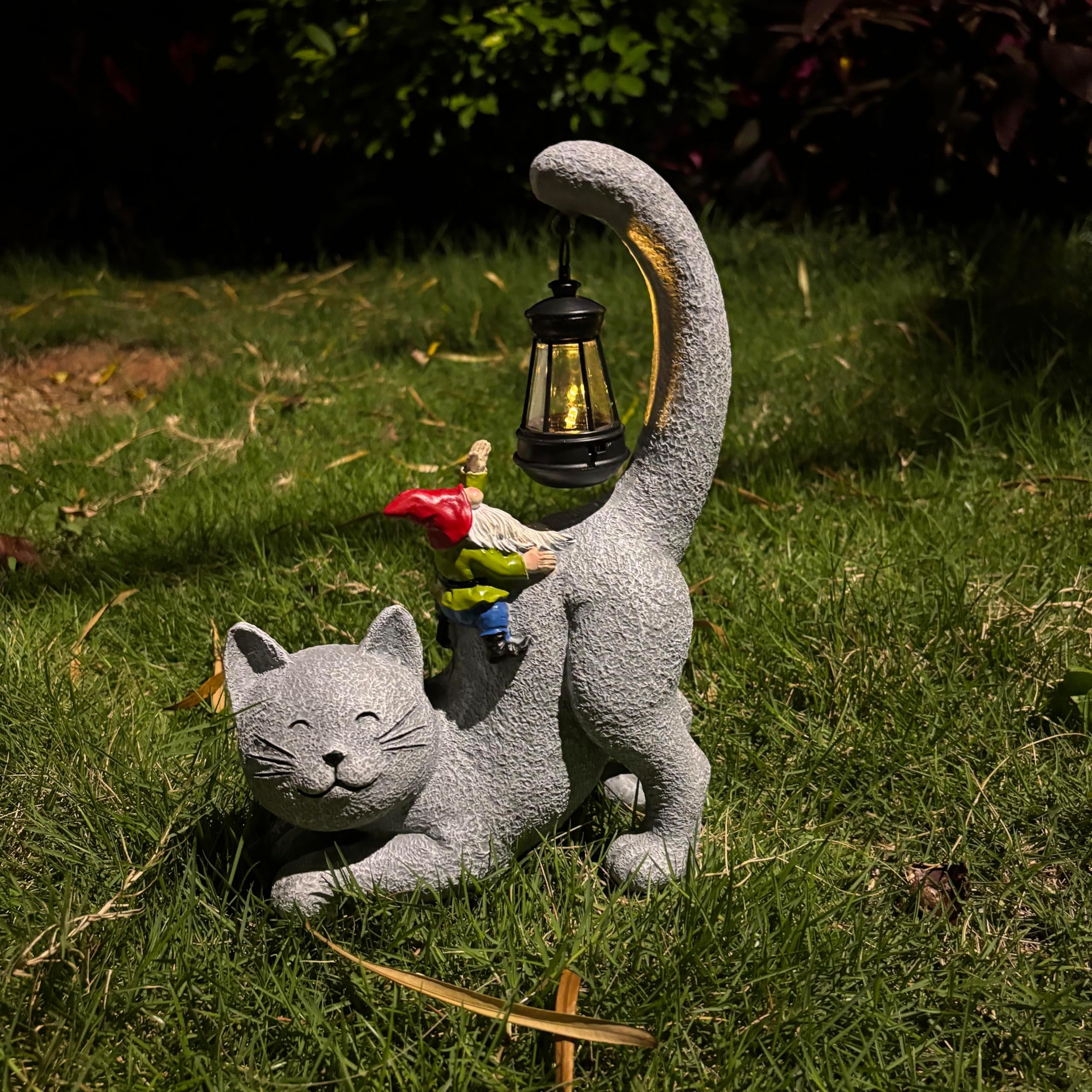 Amazon.com: Kwirkworks 9” Cat Garden Gnome Statue – Funny Lawn Ornament ...
