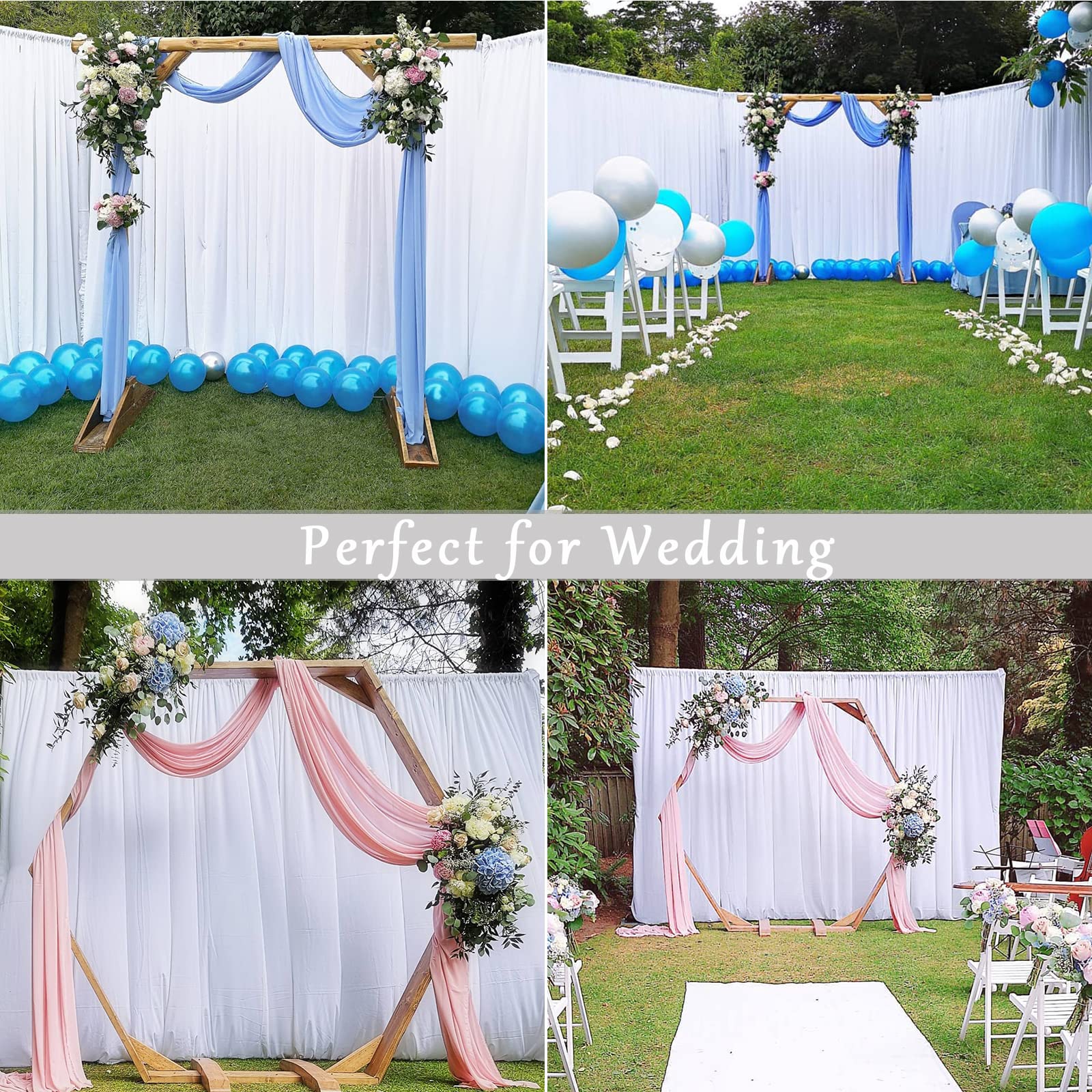 Buy White Backdrop 8ft x 10ft Photo Wedding Backdrop Polyester Fabric ...