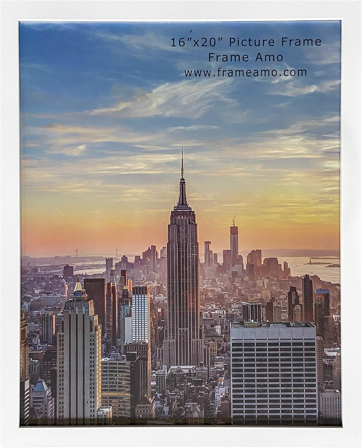 Amazon.com - Frame Amo White 16x20 Picture or Poster Frame, 1 inch Wide ...