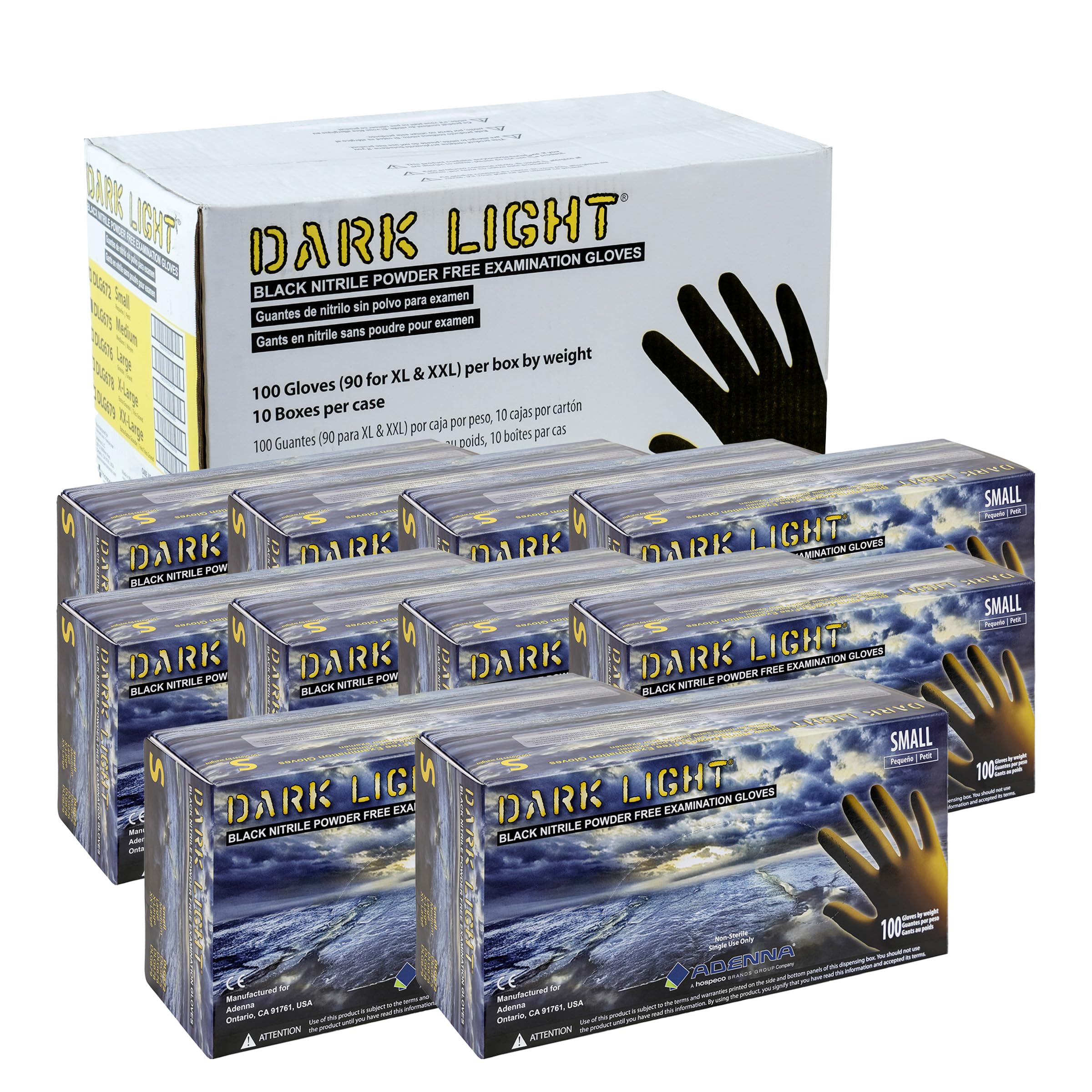 Snapklik.com : Adenna Dark Light Bulk Disposable Nitrile Gloves 9 Mil ...