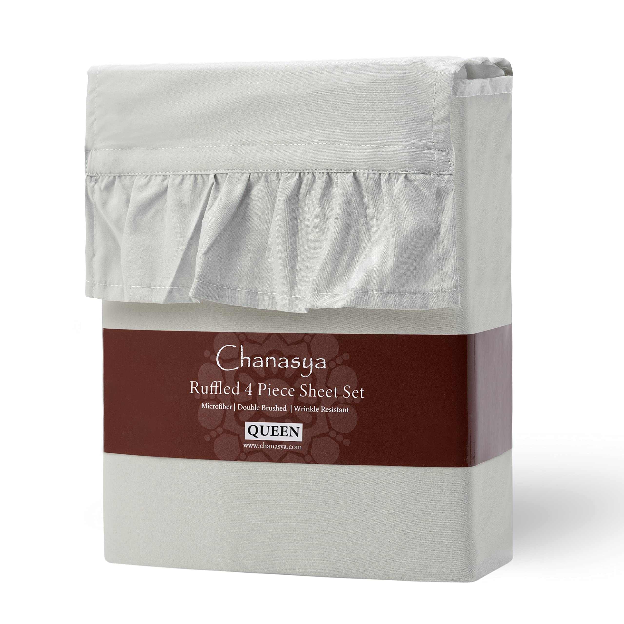 Chanasya Premium Ruffle Sheet Set - Shabby Chic Double Brushed Soft ...
