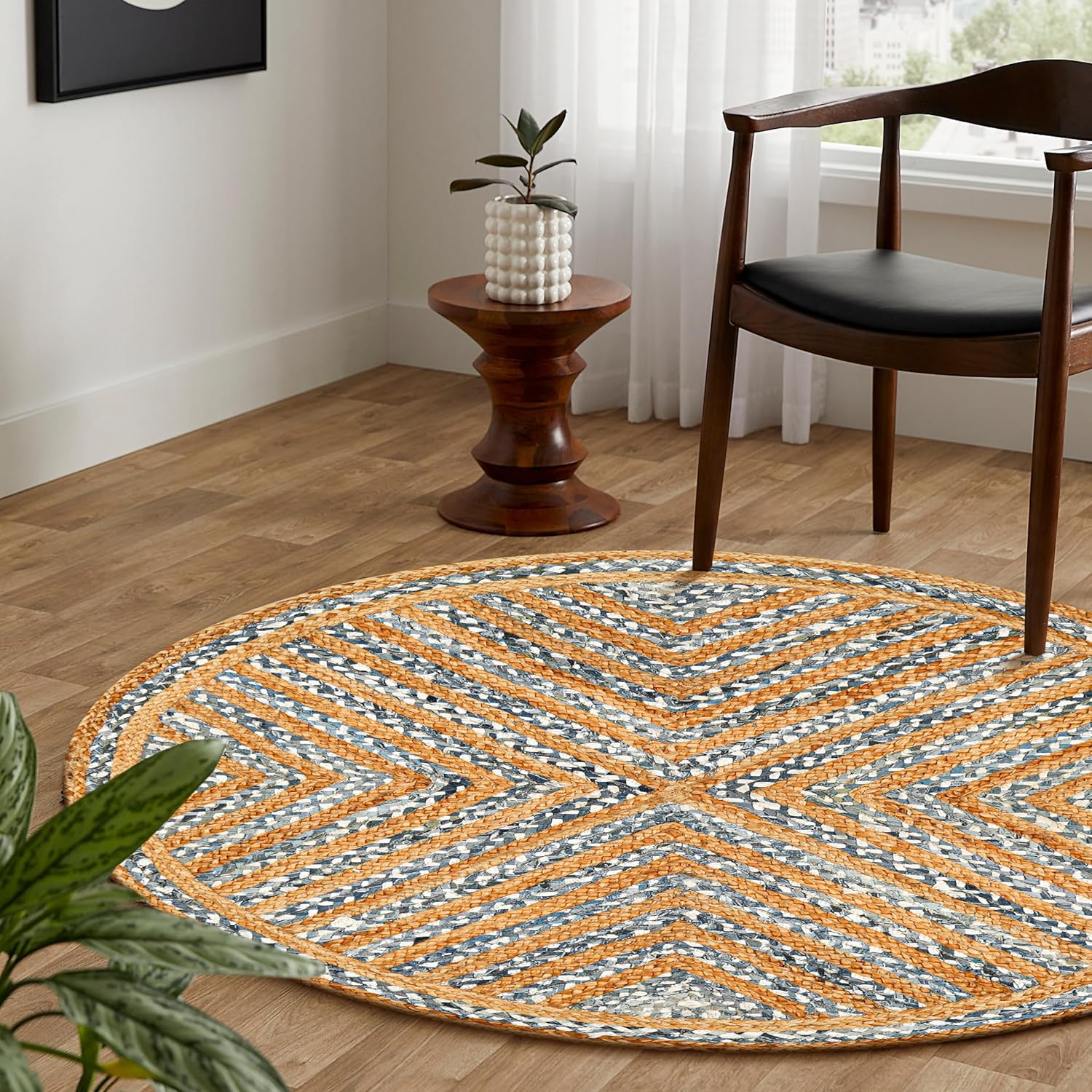 Amazon.com: Lightnpro Natural Jute Braided Rug - 48x72 Inch Multi-Color ...