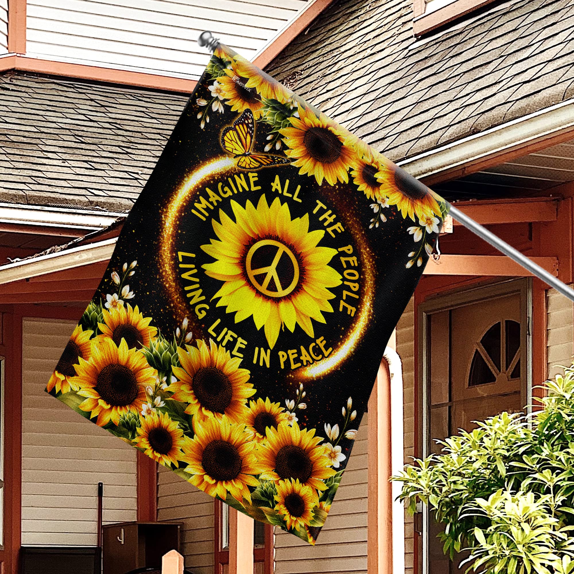 Snapklik.com : FLAGWIX 30x40 House Flag, Sunflower, Hippie Peace Flag ...
