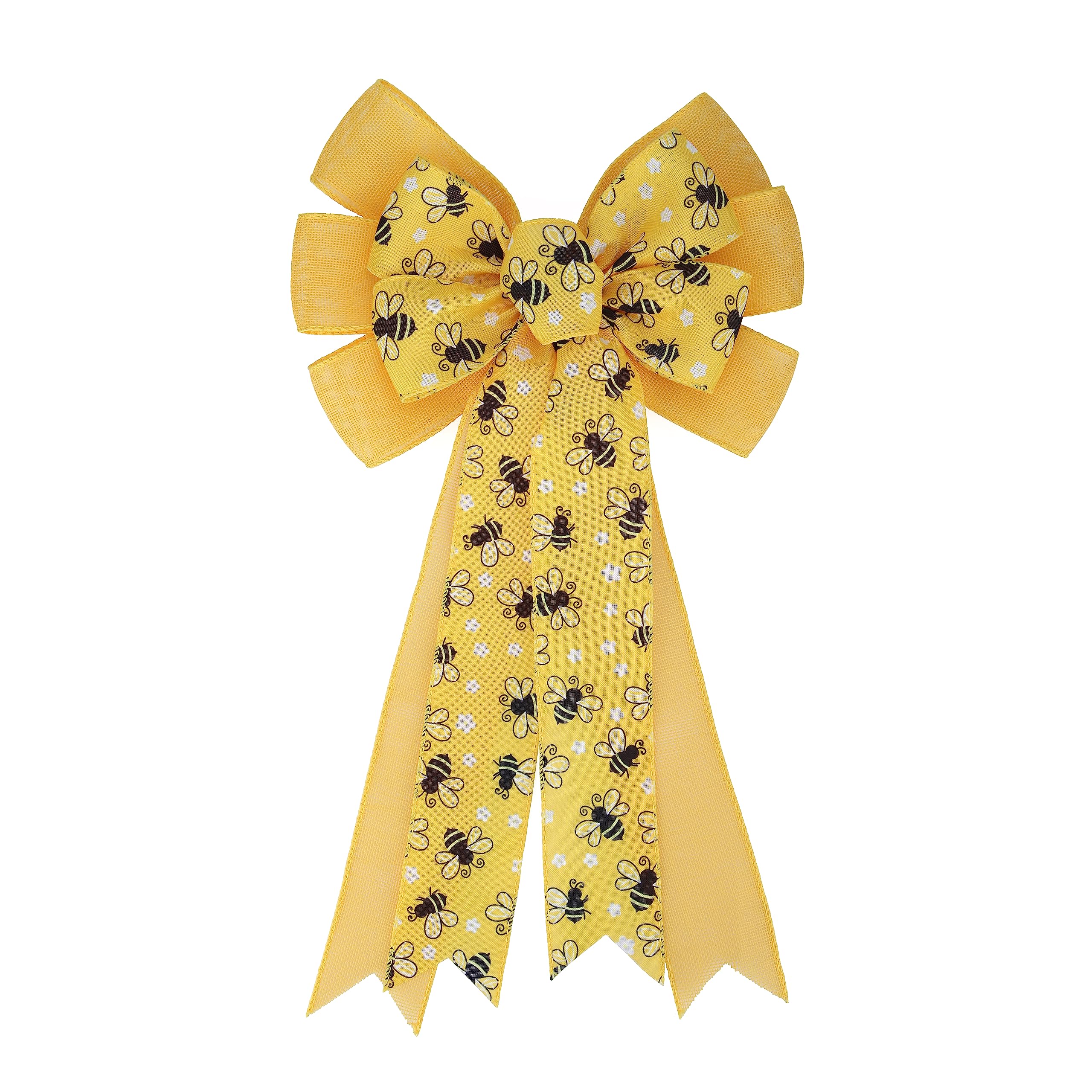 Amazon.com: Meseey Large Yellow Bumble Bee Burlap Bow Black and Yellow ...