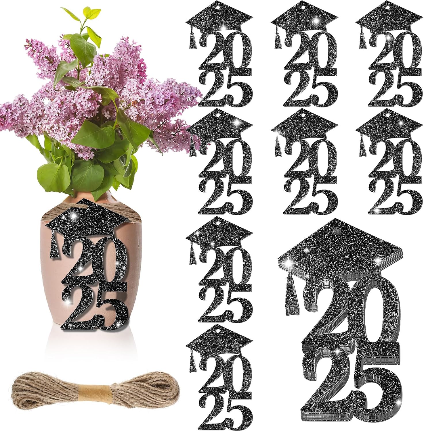 Amazon.com: Sinmoe 24 Pcs 2025 Graduation Cutouts Tags Decorations ...
