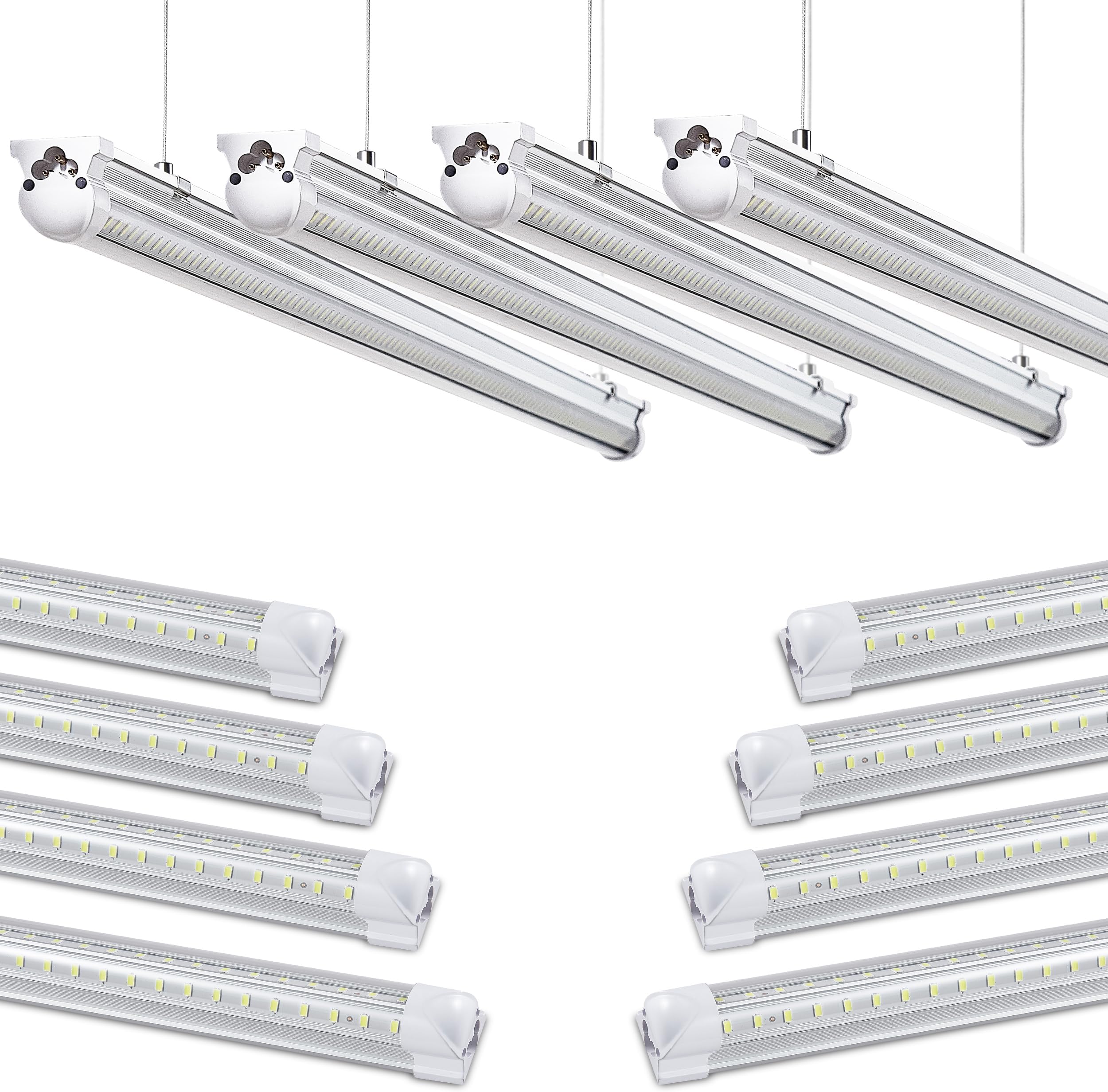 AUCHOIS 110W 8FT LED Shop Lights Ultra Slim LED Wraparound, 12600lm ...