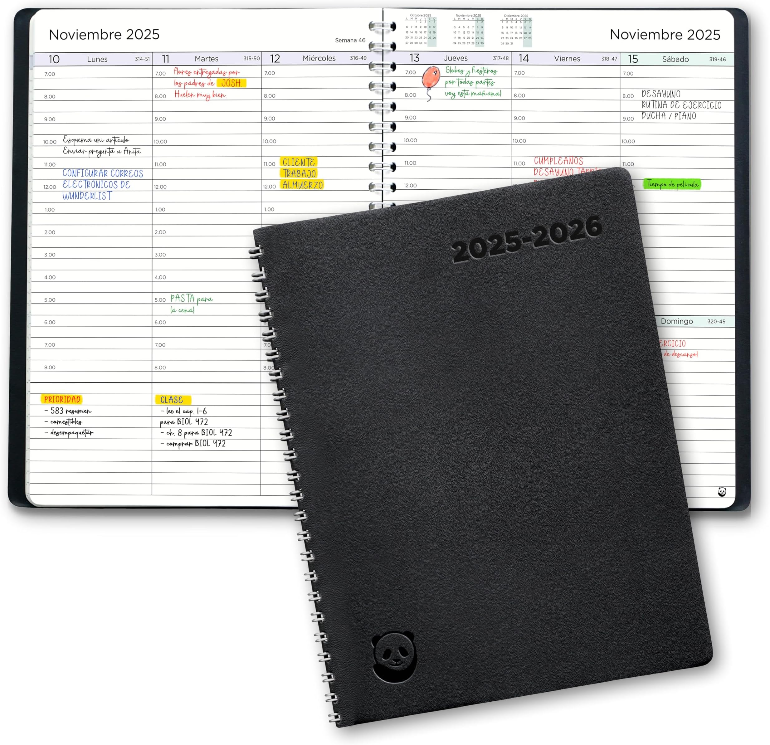 Agenda 2025 2026 con Vista Semanal – A4 Planificador 2025 2026 Semana ...