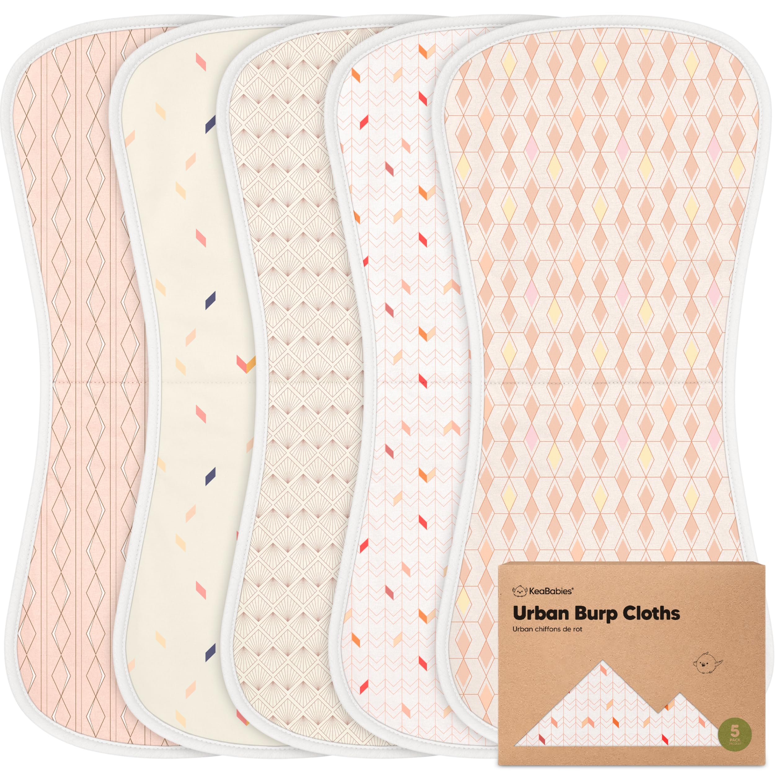 Amazon.com: Organic Burp Cloths for Baby Boys and Girls - 5-Pack Super ...