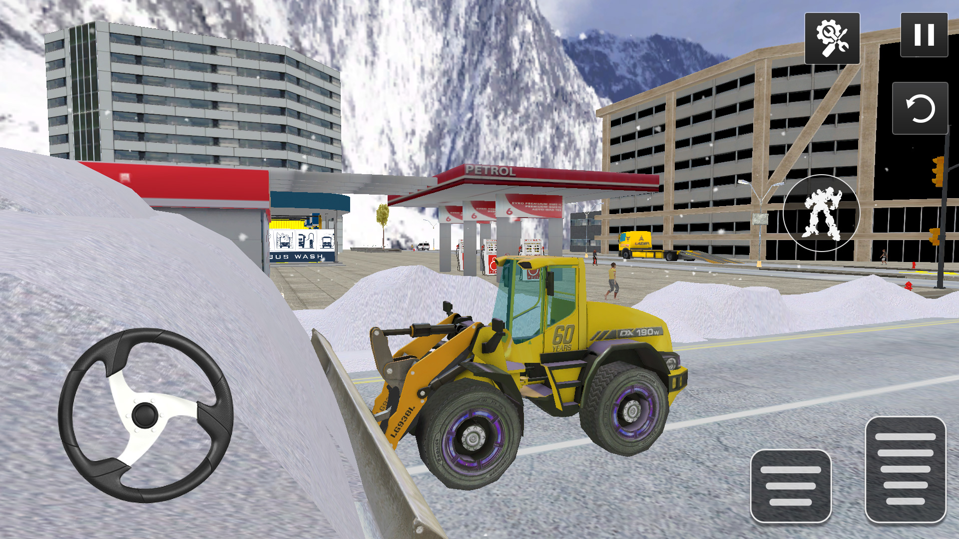 Snow Excavator Crane Simulator City Construction Bulldozer Plow Games ...