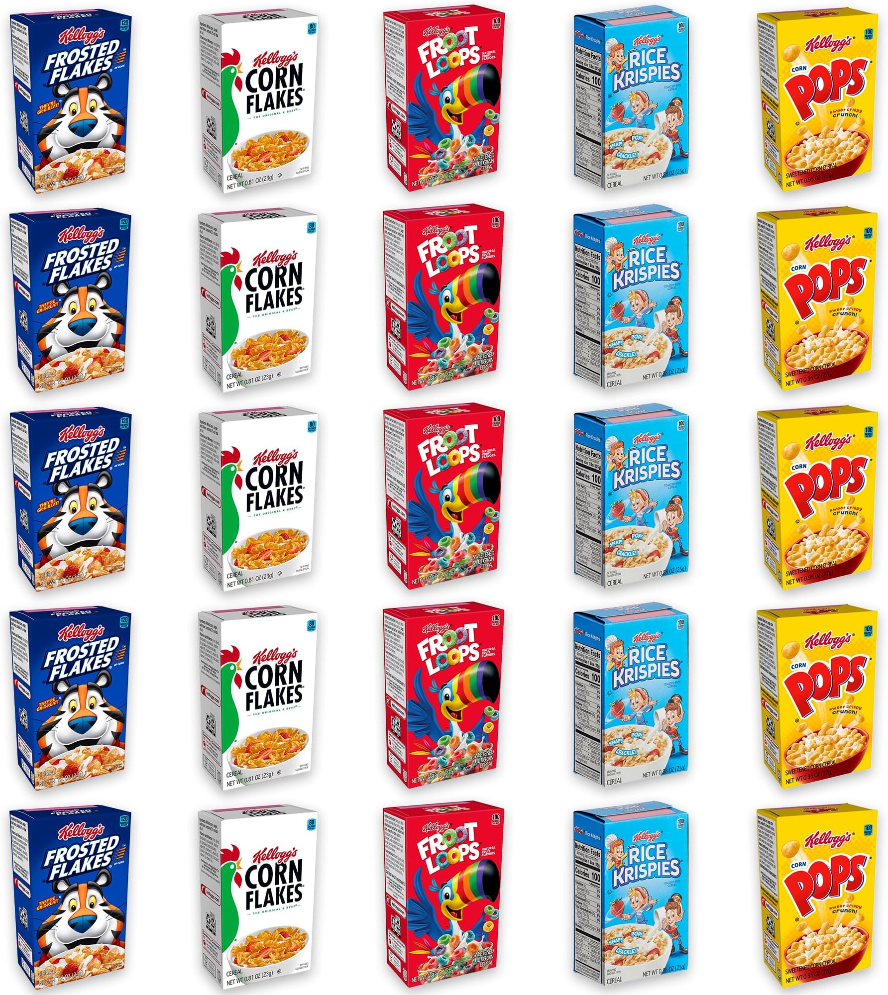 Amazon.com: Kellogg's Cereal Jumbo Assortment Pack, 32.7 oz, 30 Mini ...