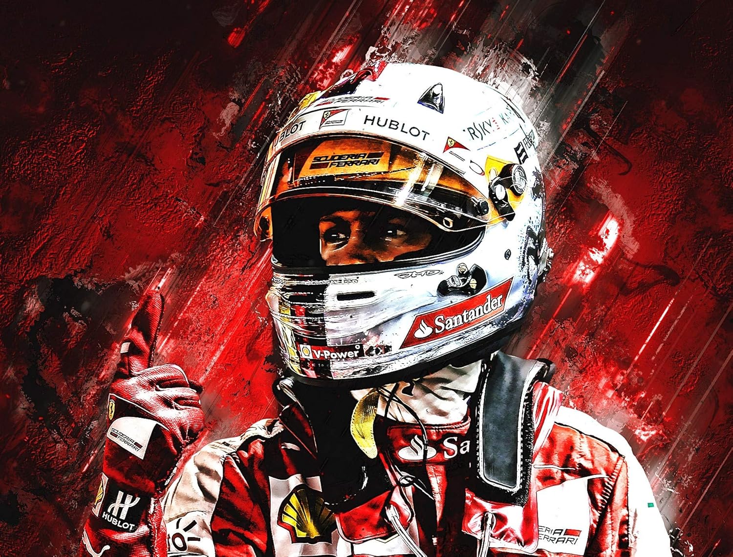 Amazon.com: Sebastian Vettel Poster Print, Posters for Wall, Racing ...