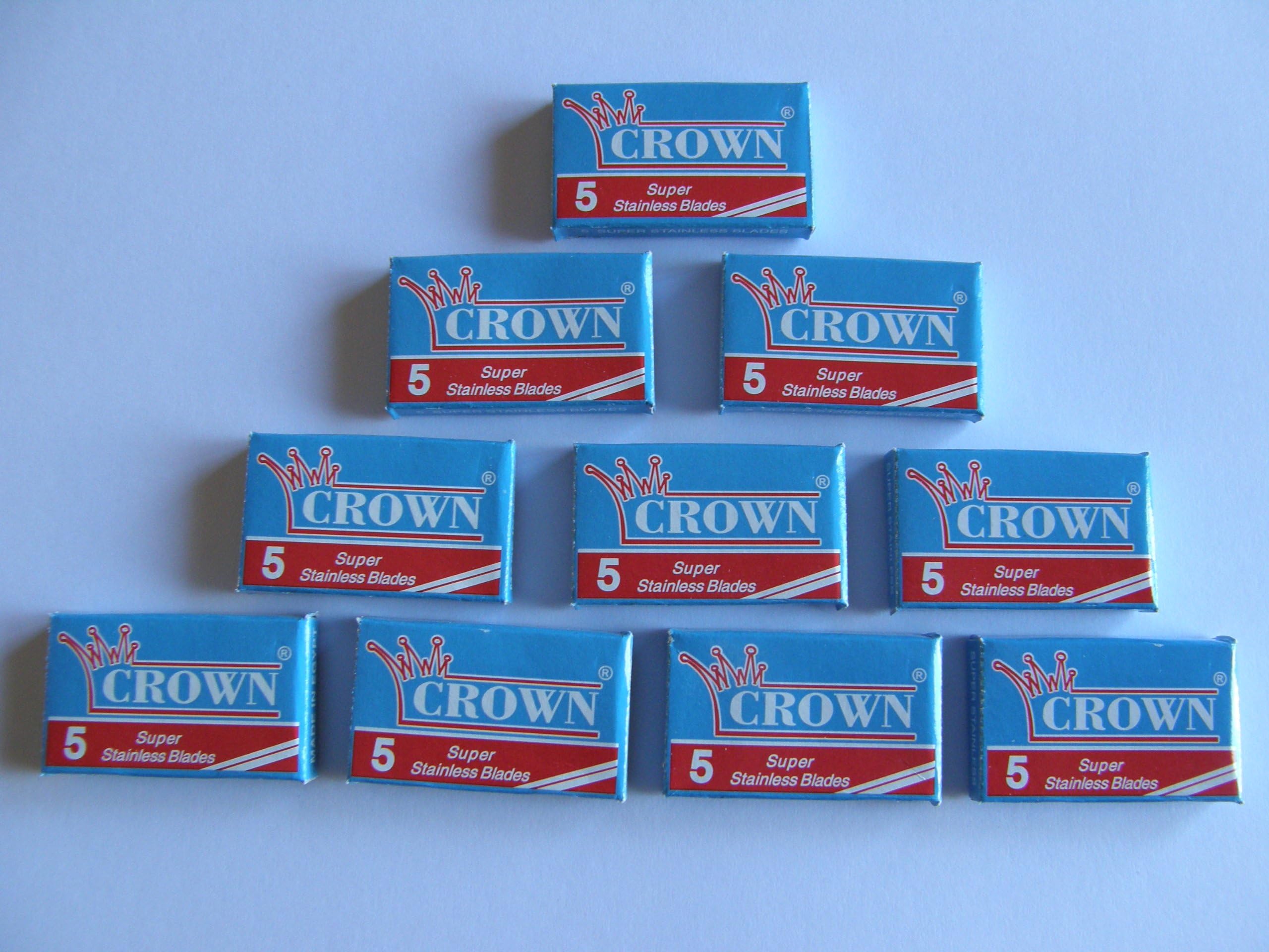 Amazon.com: 100 Crown Super Stainless Double Edge Safety Razor Blades ...