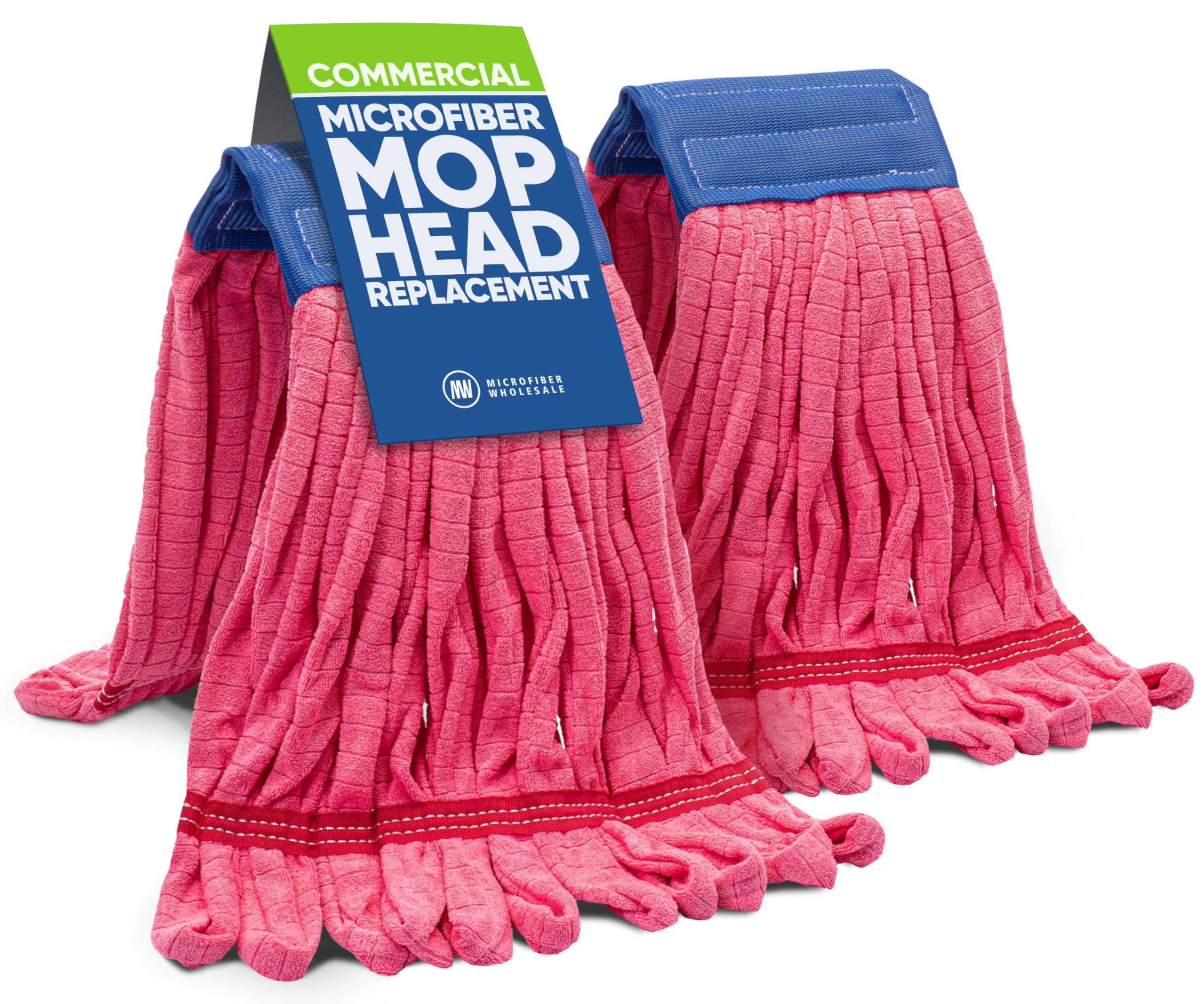 Amazon.com: Commercial Mop Head Replacement – 2 Pack Medium Red ...