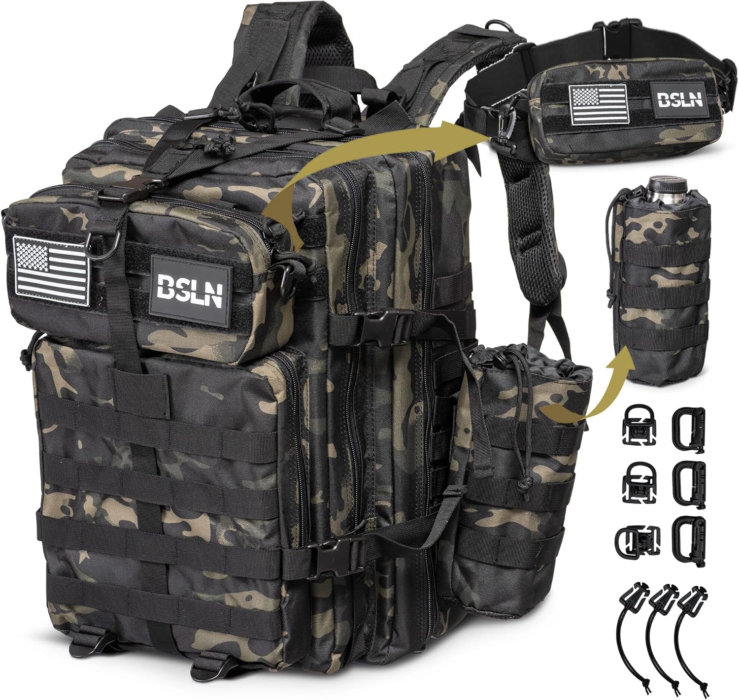 Amazon.com: Large 45L Tactical Backpack for Men, Military Backpacks for ...