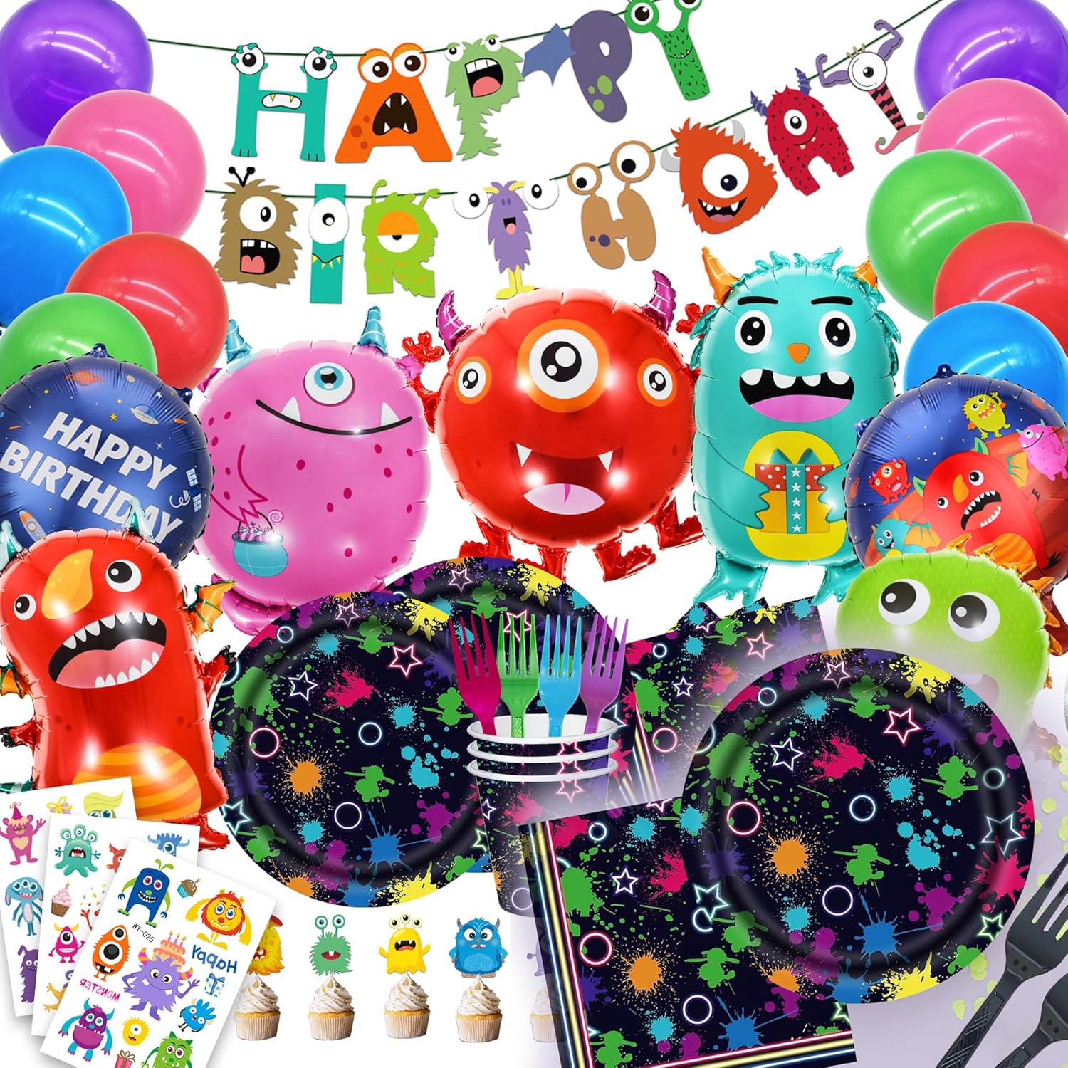 Amazon.com: Monster Birthday Supplies and Party Plates and Napkins ...