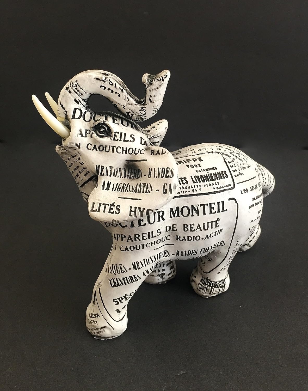 Amazon.com: OMA Vintage Newspaper Print Black/White Elephant Statue ...