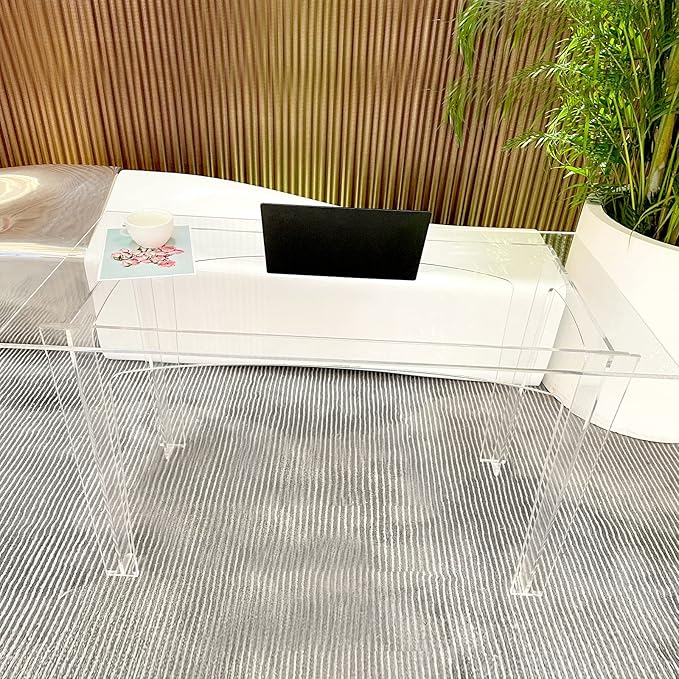 Amazon.com: Nalwort Acrylic Desk 47" L x24 W x 29" H, Modern Simple ...