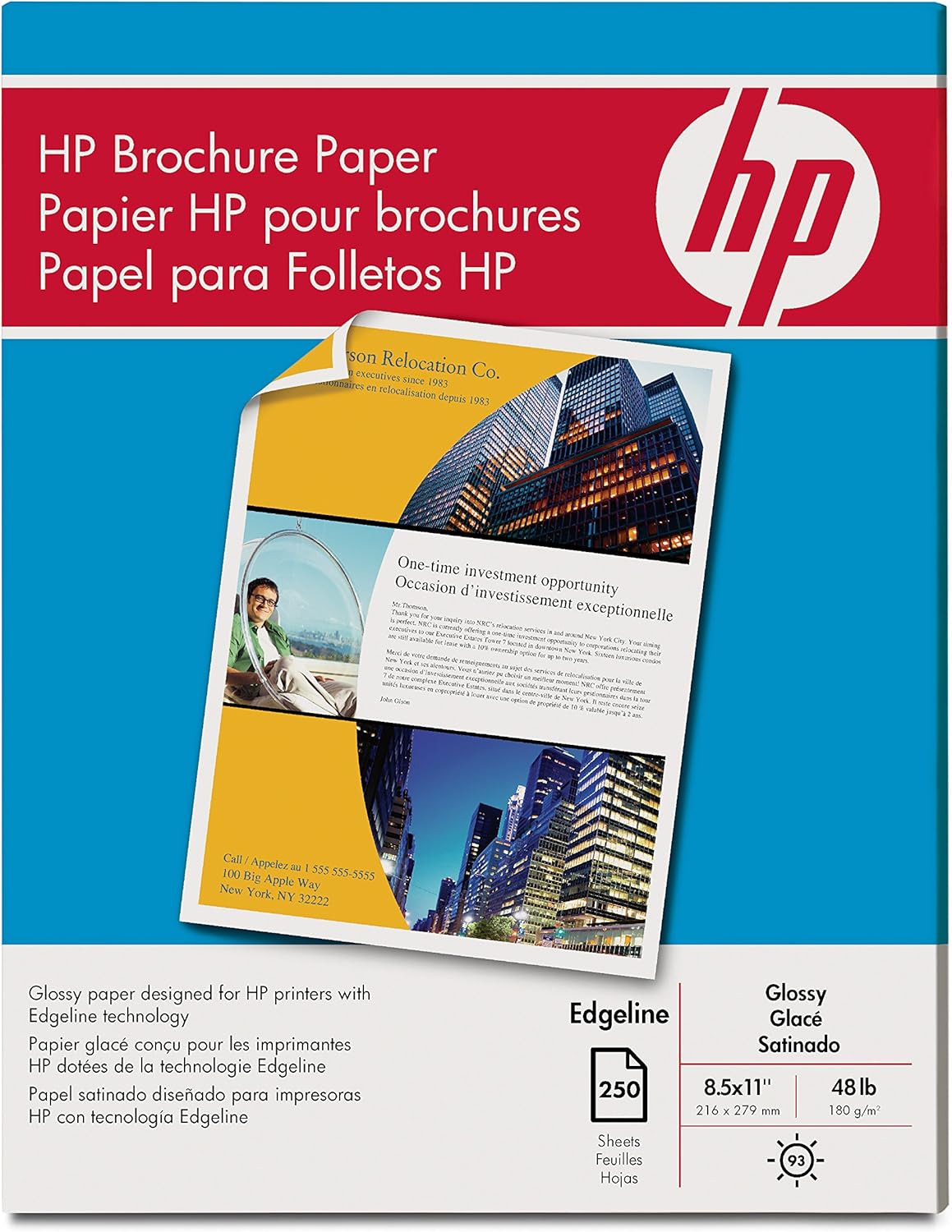 HP Edgeline Gloss Brochure Paper 250 Sht : Amazon.ca: Office Products