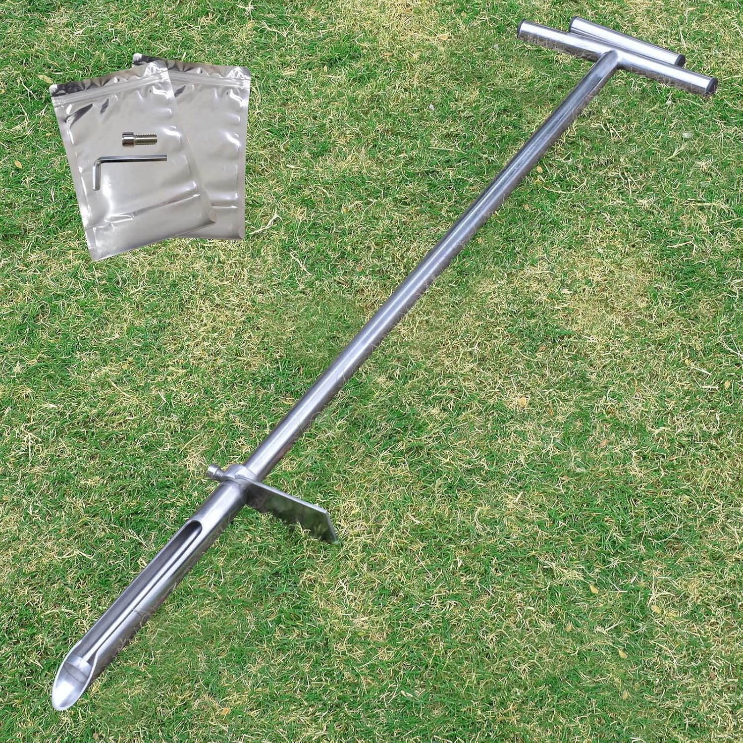Soil Probe 40 Inch with 2 Bags, Soil Sample Probe with Ejector for Lawn ...