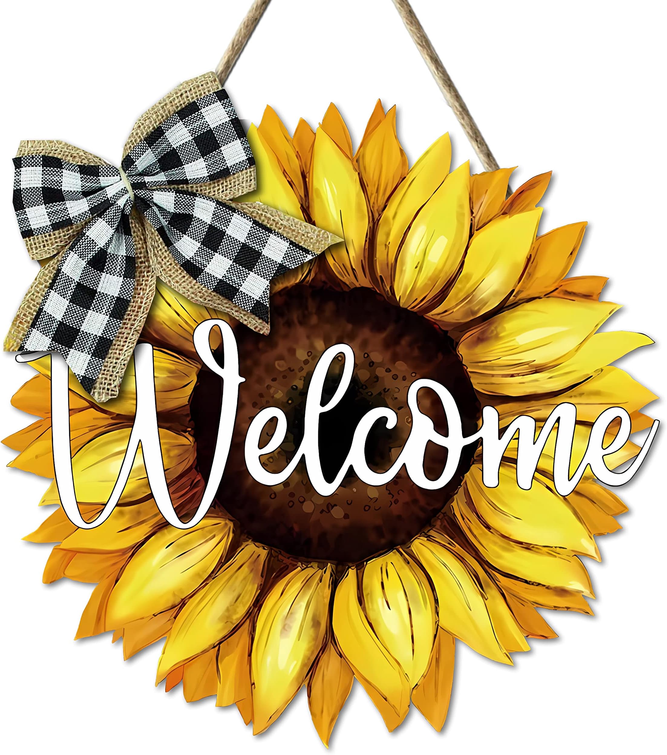 Amazon.com: Sunflower Wreaths for Front Door Summer Door Sign Summer ...