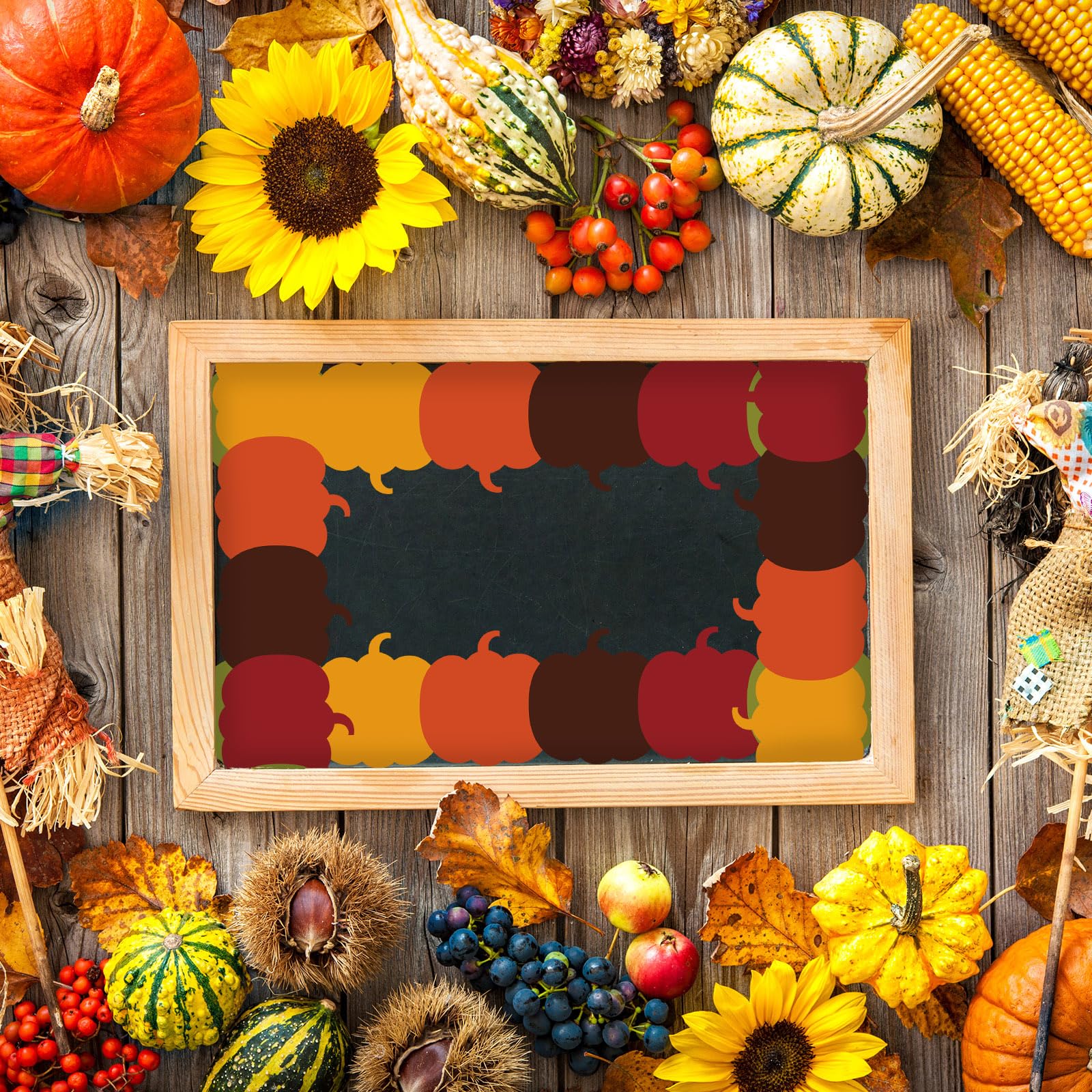 Snapklik.com : 32.8ft Fall Bulletin Board Borders Colorful Pumpkin Die ...