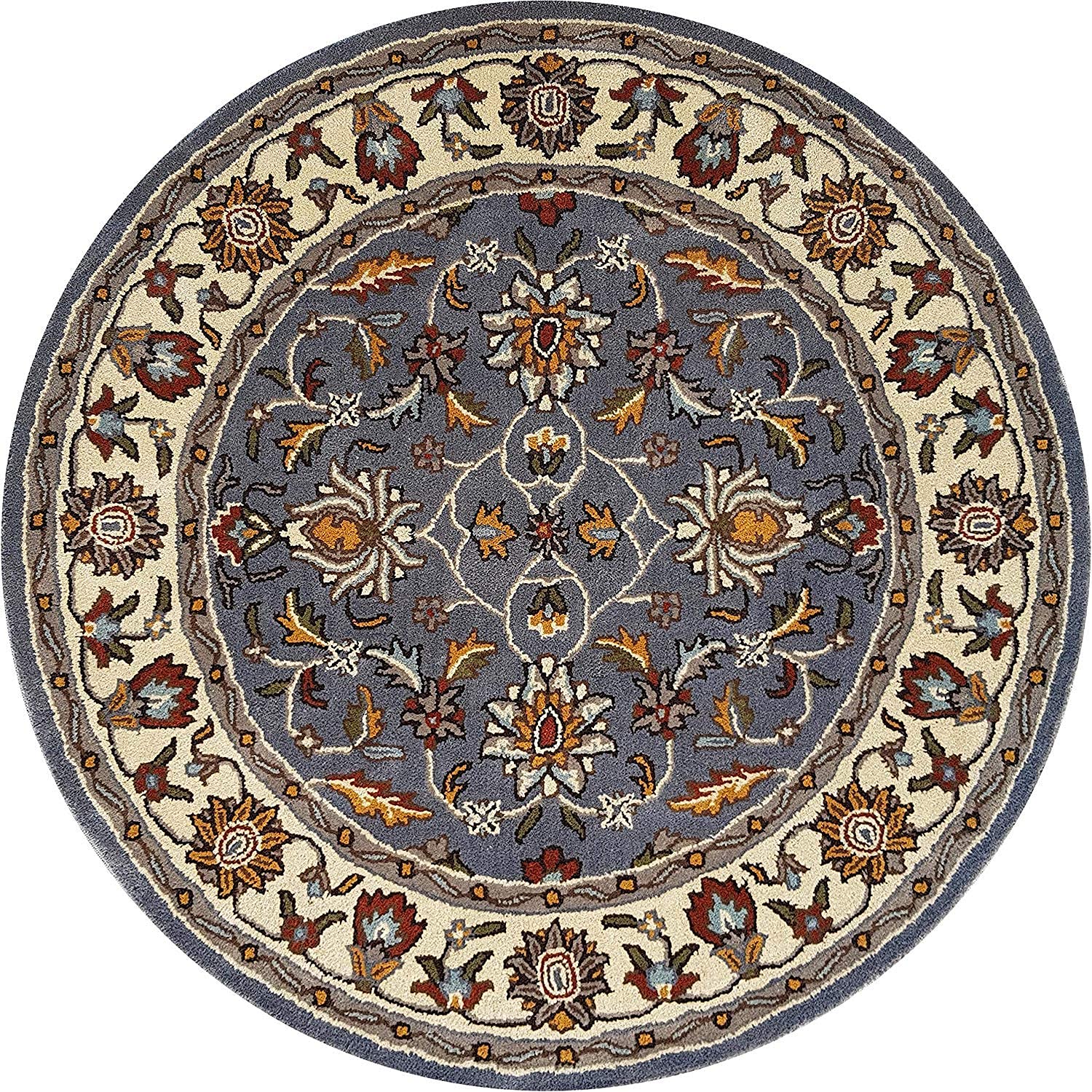 Shabnam Rugs Traditinal Round Carpet Indian Handmade Tuffted Thick ...