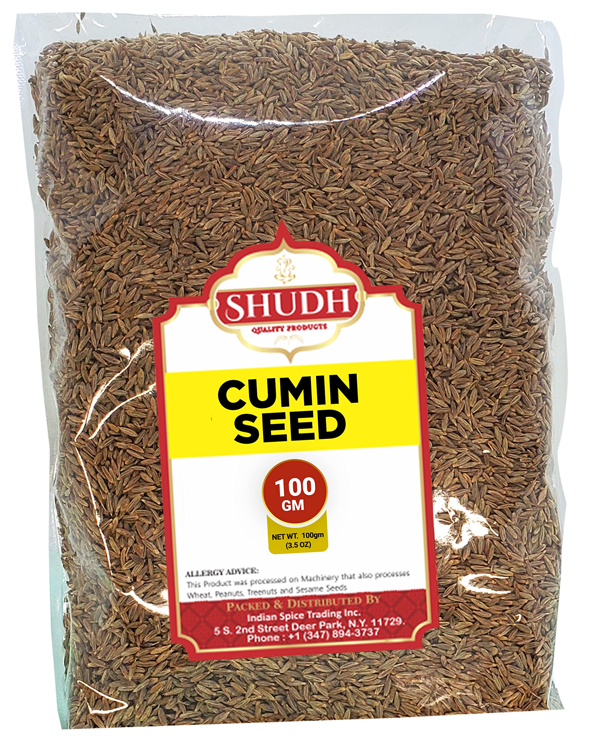 Amazon.com : SHUDH CUMIN SEED 3.5 Oz Bag (100gm) | Jeera Whole Indian ...