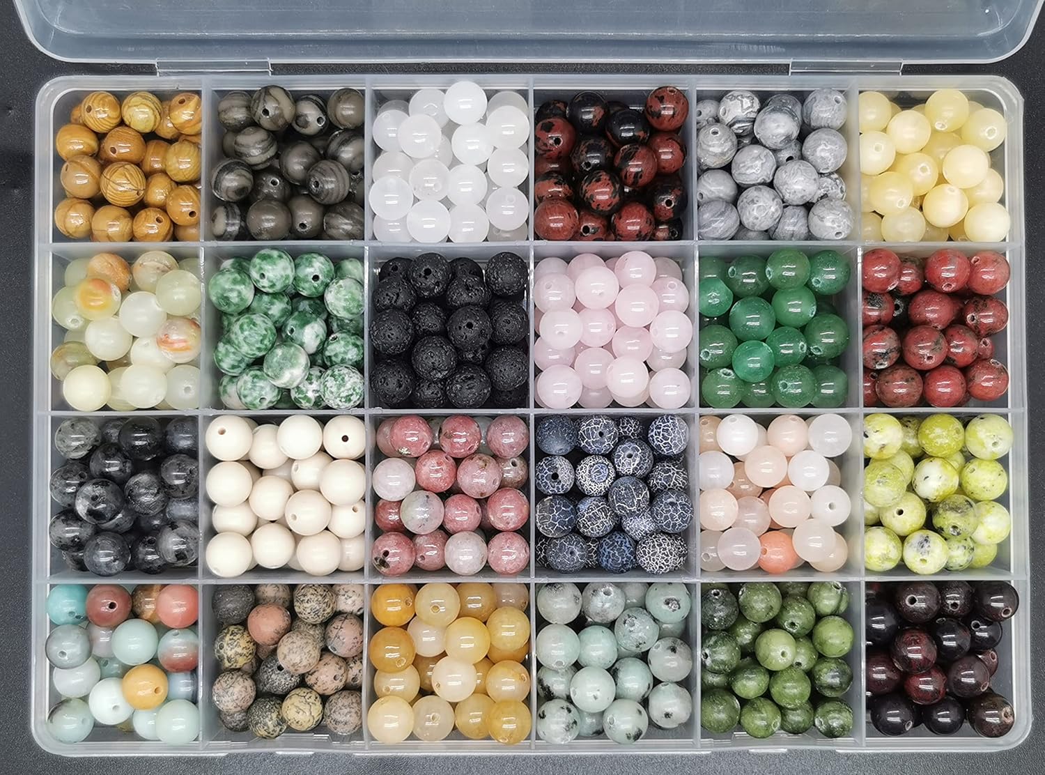 Amazon.com: 500pcs 8mm Natural Round Stone Beads Gemstone Beading Loose ...