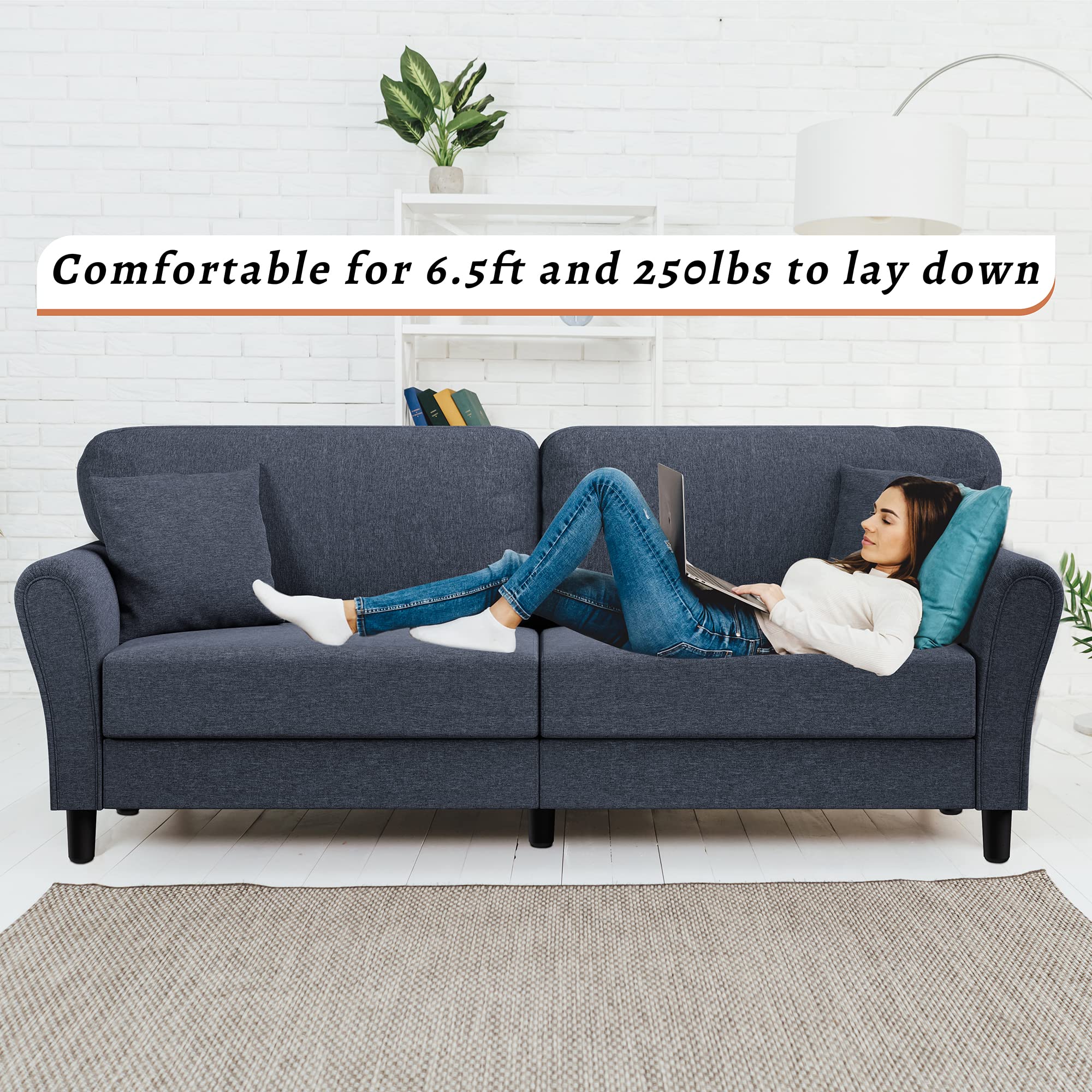 Shintenchi 87 inch Modern Sofa Couch for Livingroom, Mid-Century ...