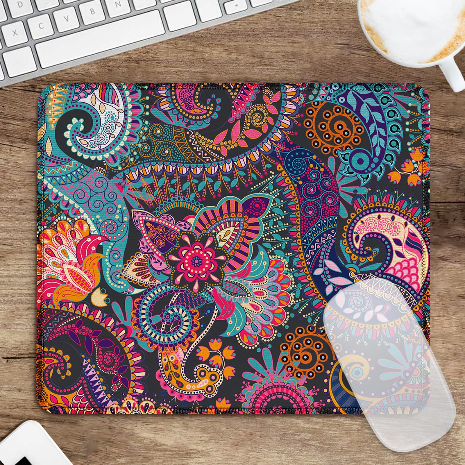 Amazon.com: Seorsok Square Aesthetic Bohemian Vintage Mouse Pad,Office ...