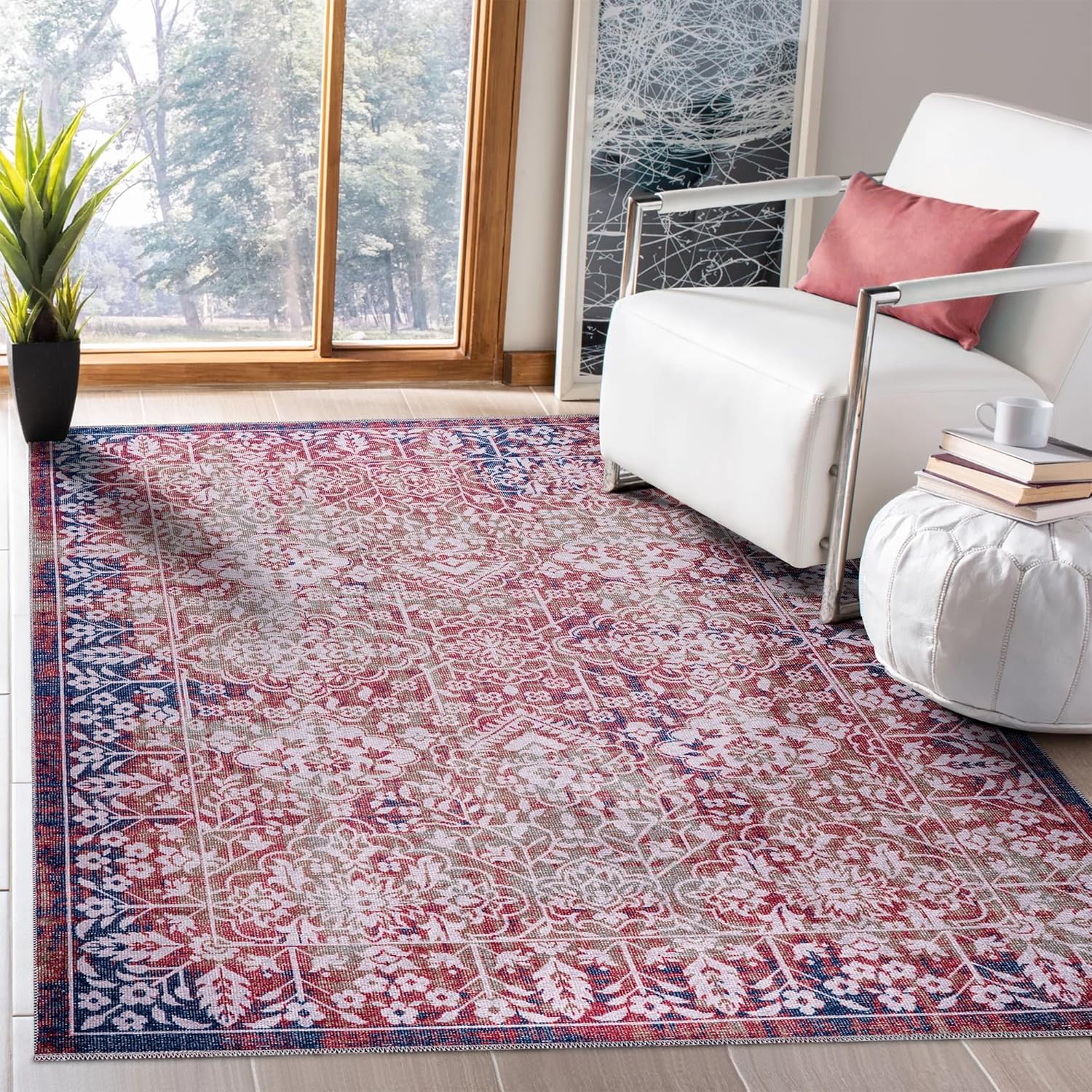 NETLINE HOME Rug Living Room - Washable - Rug Non-Slip Rugs Made of ...