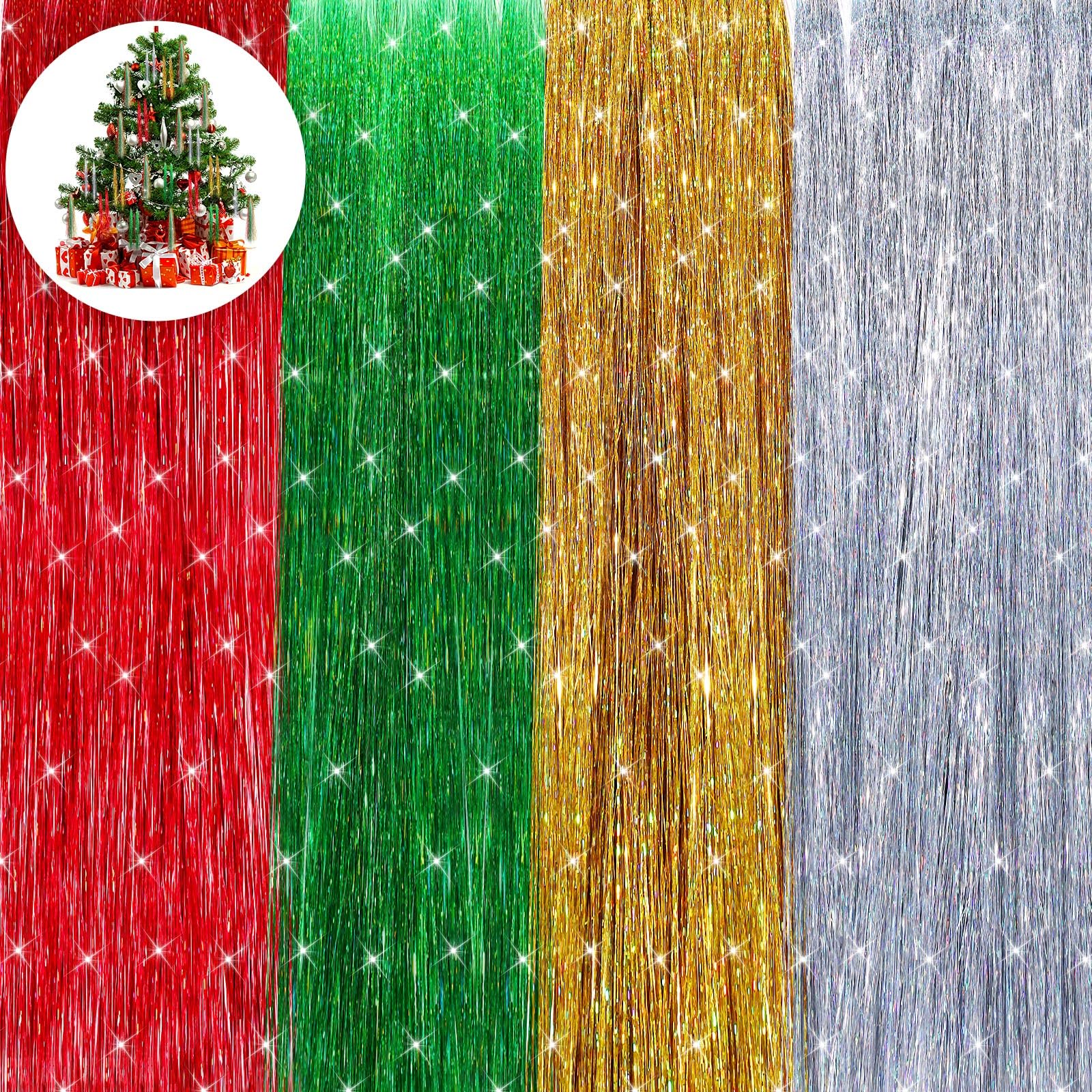 Amazon.com: Chuangdi 20000 Strands Christmas Tinsel Icicles 19.7 ...