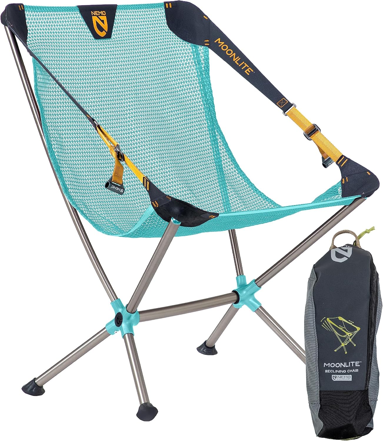 Amazon.com: NEMO Moonlite Reclining Camp Chair - Hazy Aqua : Sports ...
