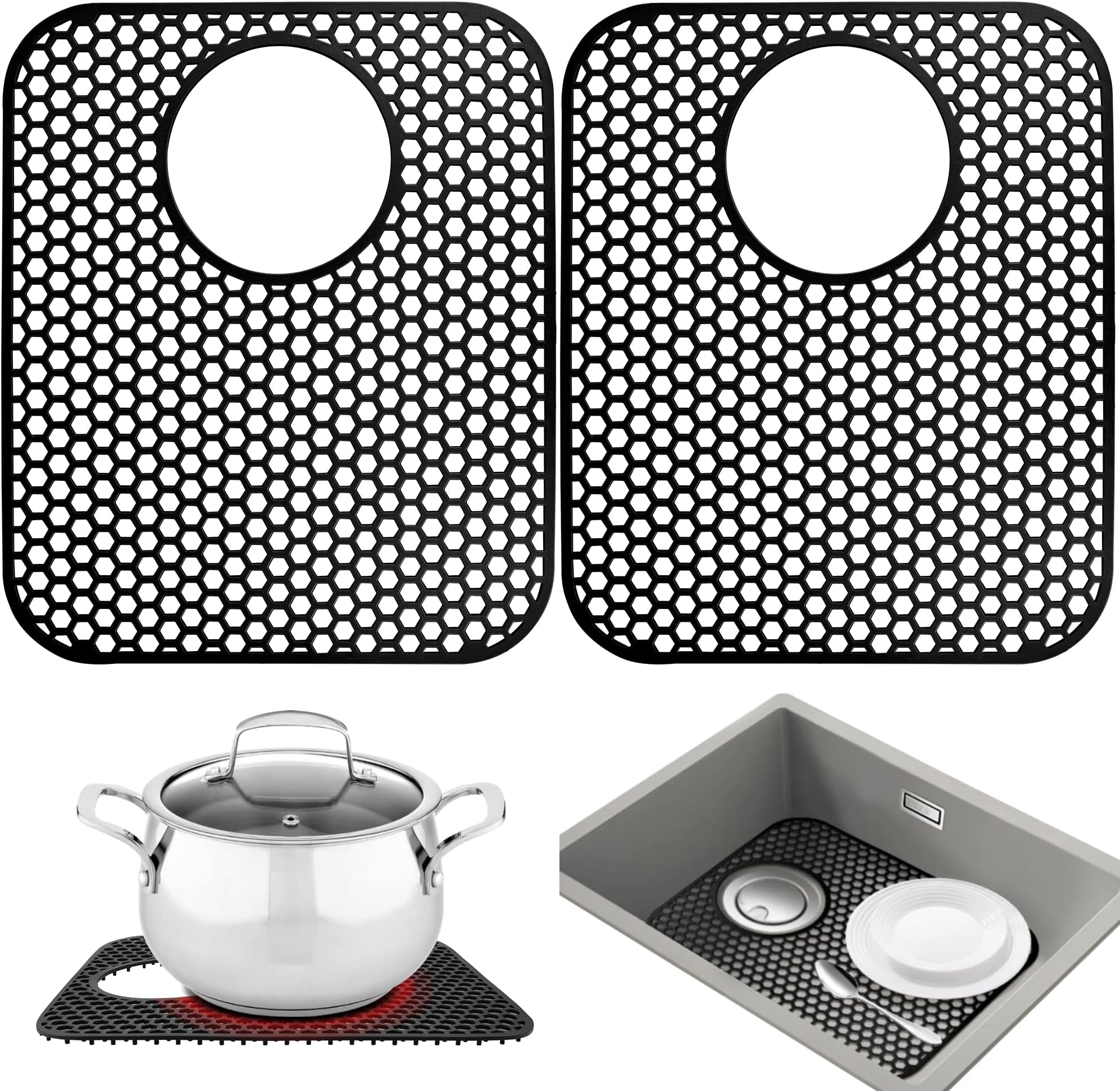 Dependable Industries Vinyl Coated Sink Protector Grid Black Insert ...