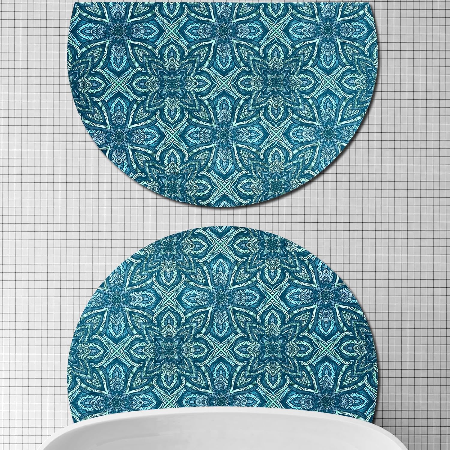 Amazon.com: yolecan Diatomaceous Earth Boho Green Flower Half Round ...