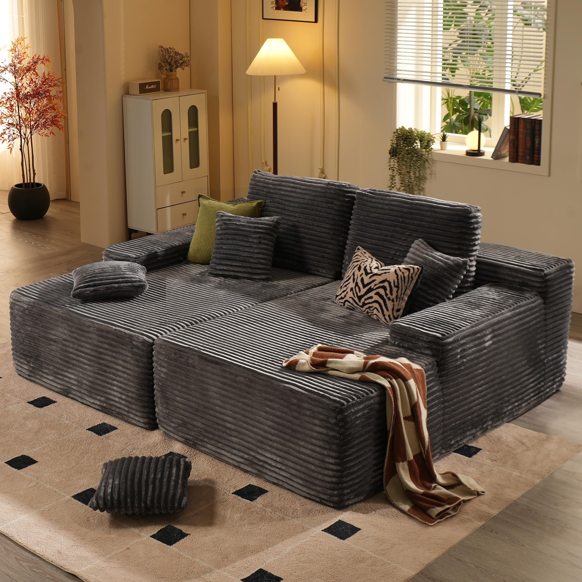 Amazon.com: ovios 104" Cloud Sectional Couch with L-Shape Chaise,Modern ...