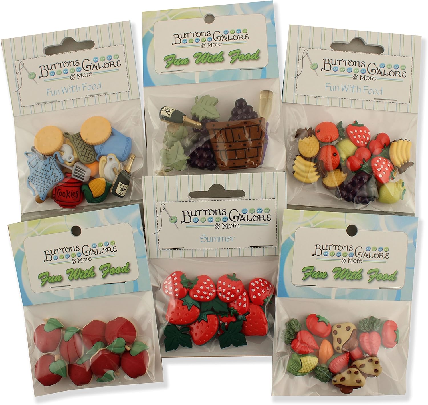 Amazon.com: Buttons Galore FUNWITHFOODGROUP Food Button Theme Pack ...