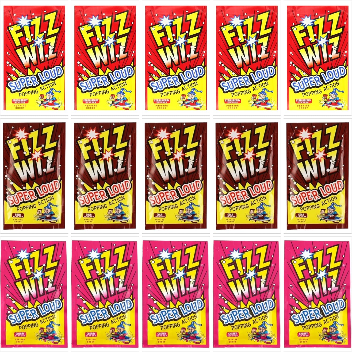 Fizz Wiz Popping Candy Mixed Flavours - 15 Packets of 5g - Fun and ...