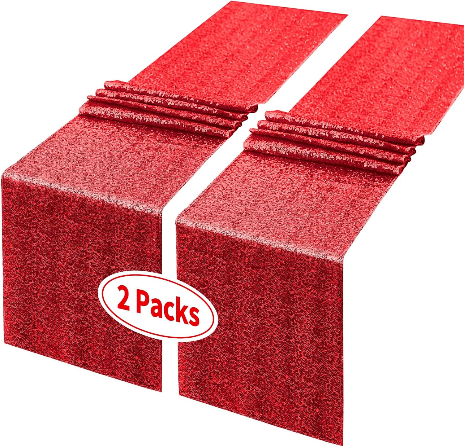 Amazon.com: YUHX 2 Pack Red Sequin Table Runner, 12" x 72" Glitter ...