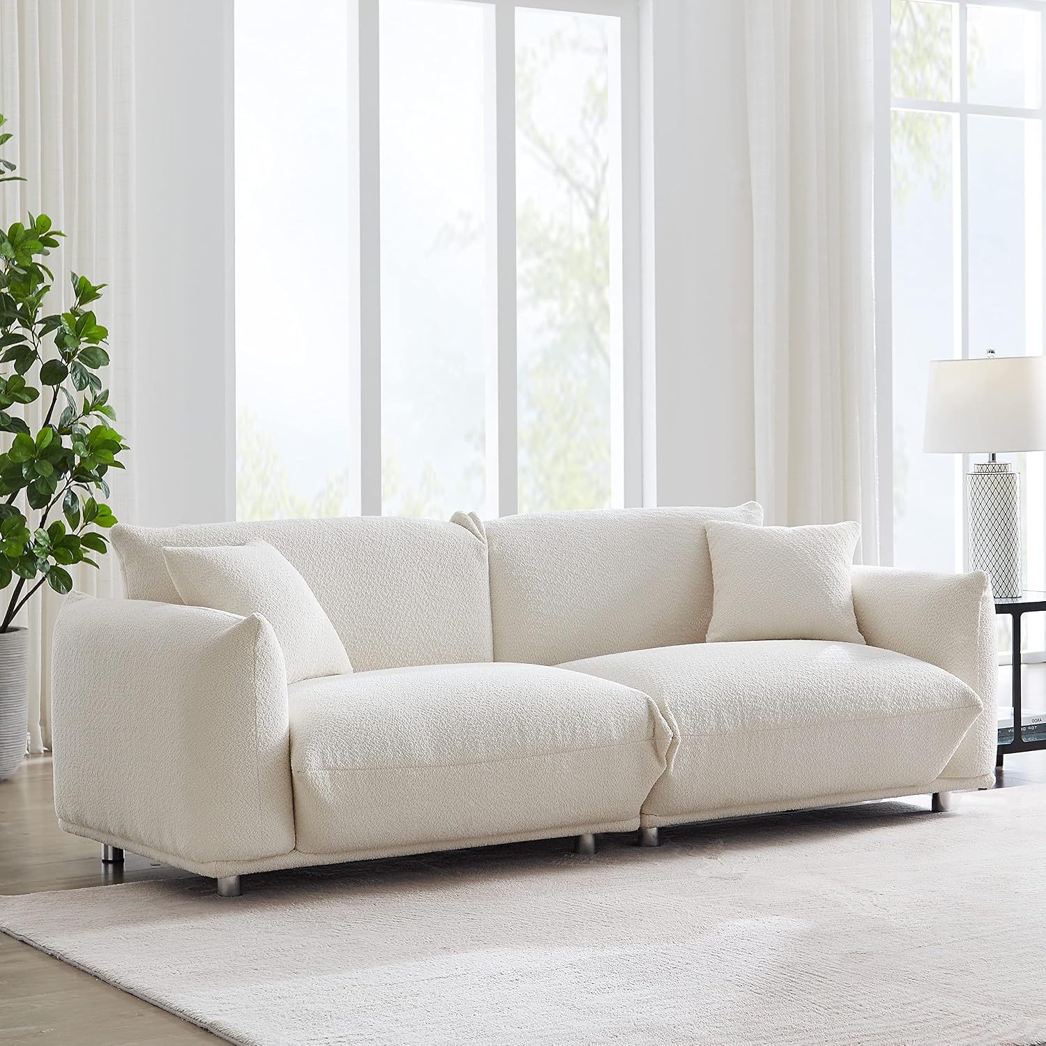 Amazon.com: WOXYX 87'' Oversized 3 Seater Sherpa Sofa Set, Lambswool ...