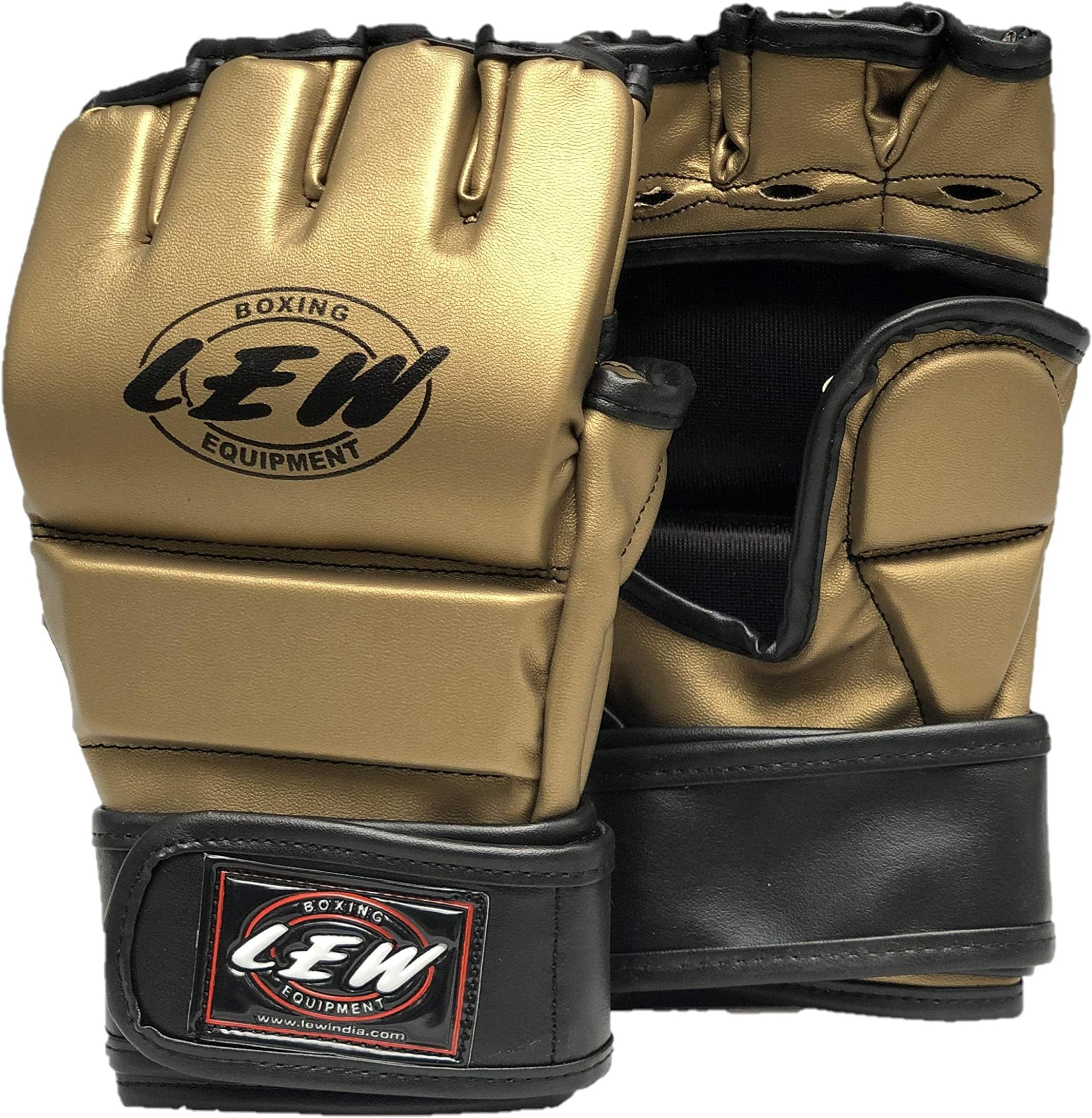 LEW Red/Black Fight/MMA/Muay Thai Thumb Protection Grappling Gloves ...