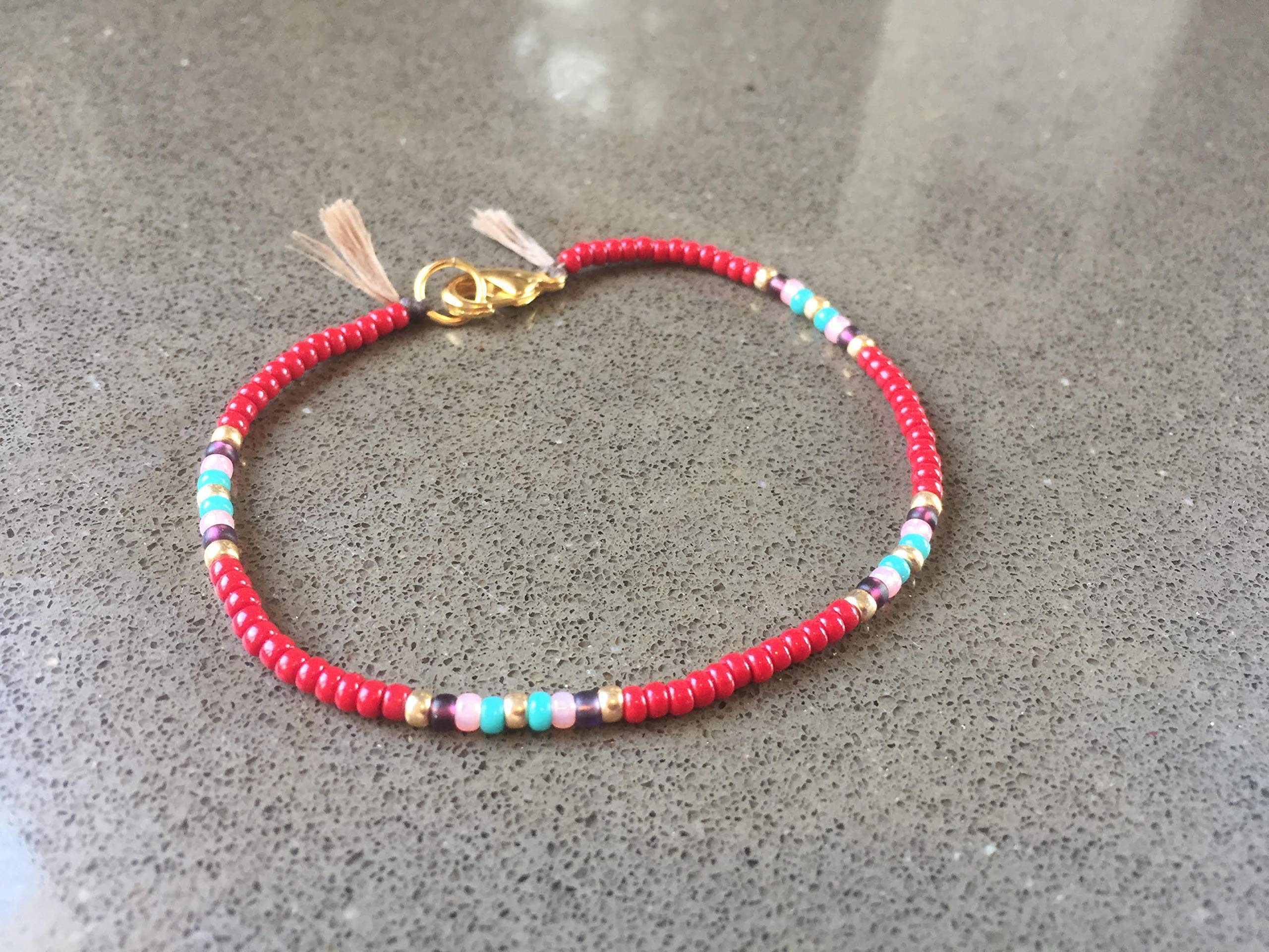 Buy Anklet for Women or Girls, Unique Native American Style Thin Beaded ...