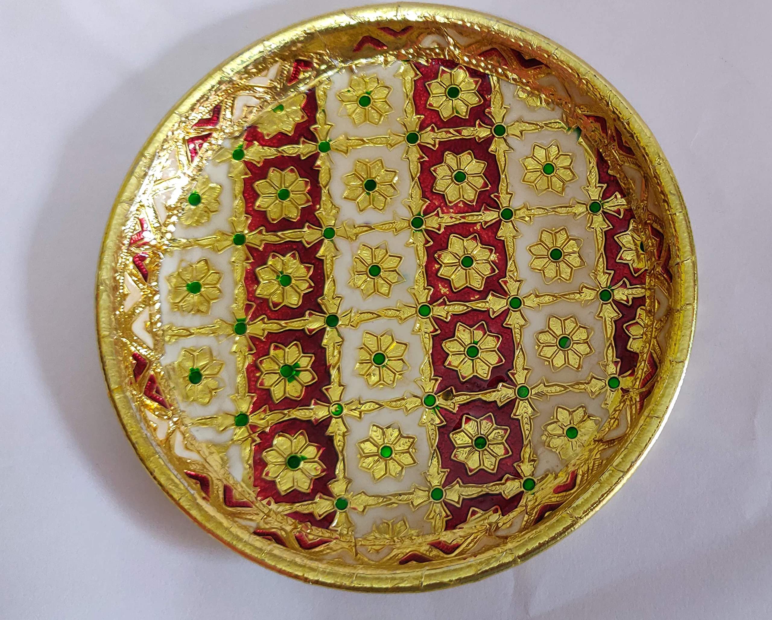Buy RACE MINDS Meenakari Decorated Pooja Plate| Karwa Chauth Puja Thali ...