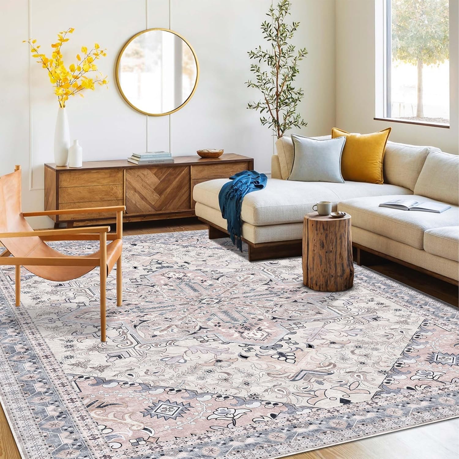 Amazon.com: Washable Area Rug 5x8 | Non Slip Area Rug for Living Room ...