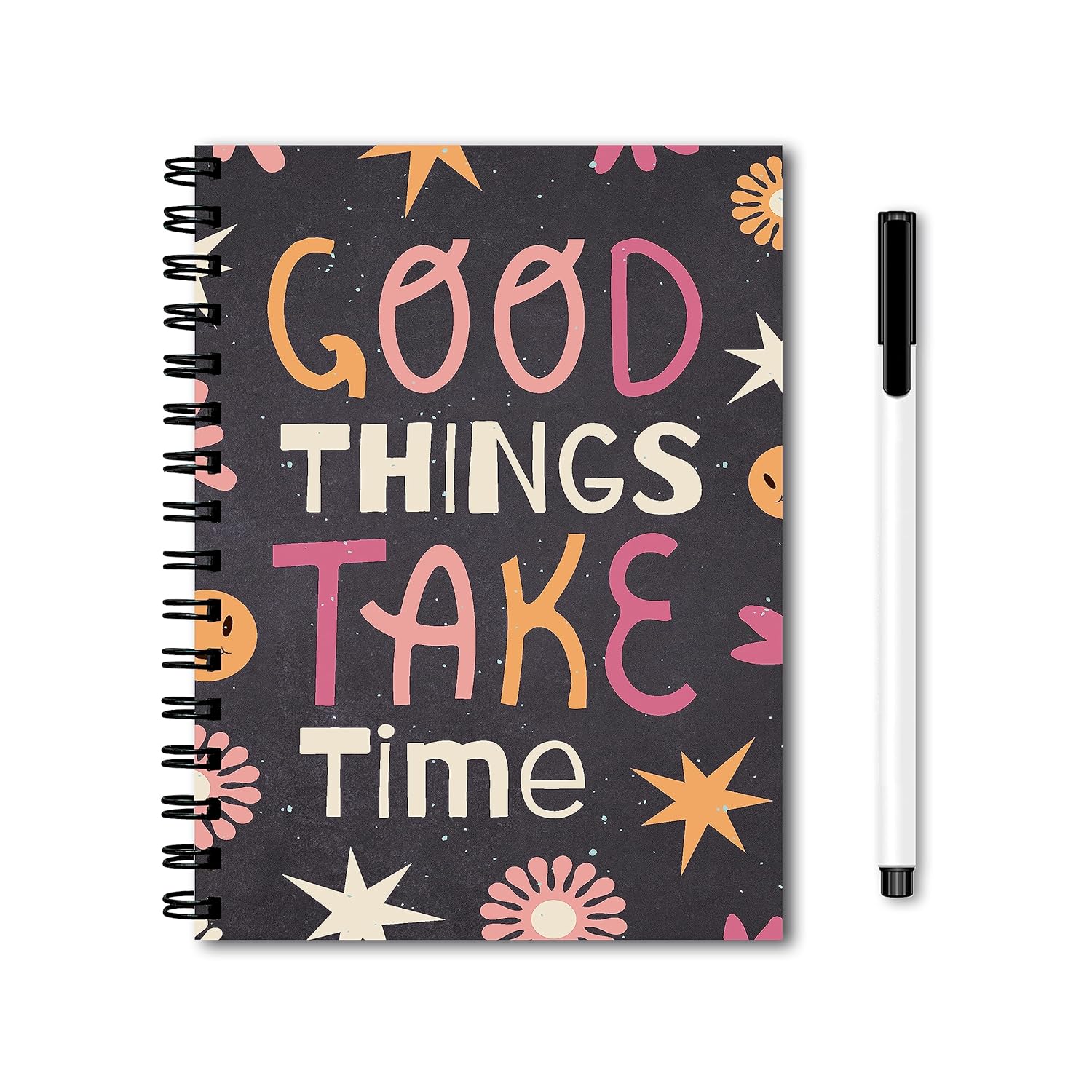 VPRINT QUALITY Good Things Take Time Reusable Notebooks with Whiteboard ...